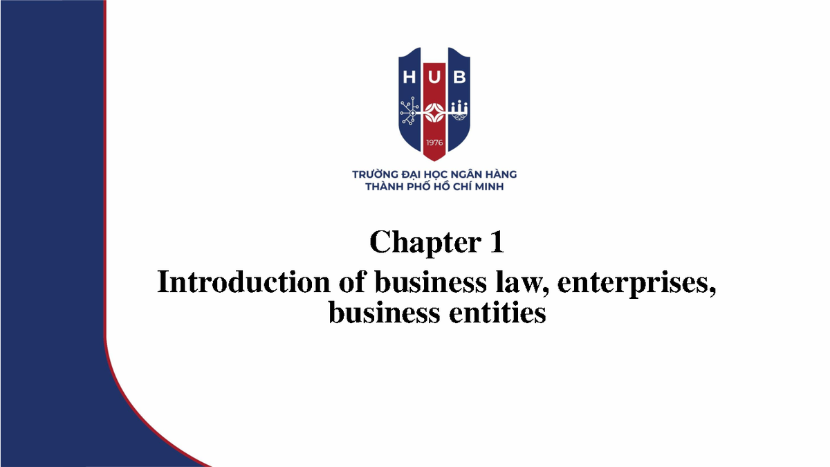 Chapter 1 - Introduction of business law, enterprises, business ...