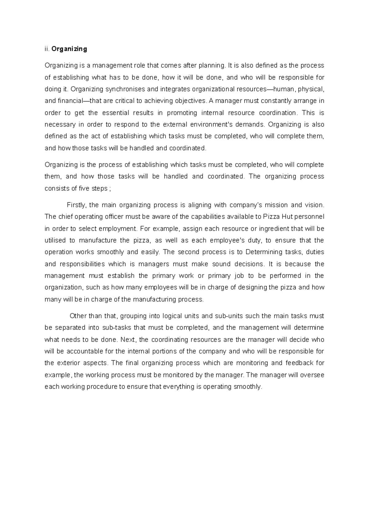 Organizing Principles: MGT 162 Insights on Management Structure - Studocu