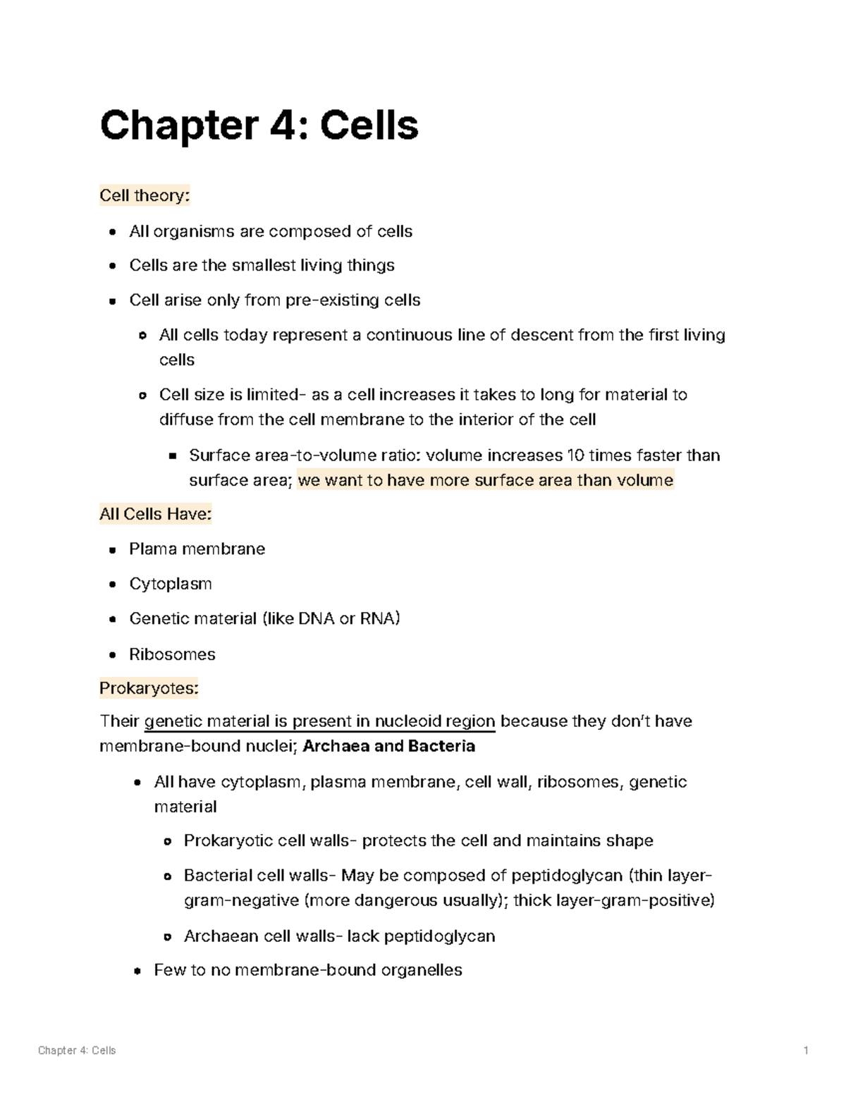 Chapter 4: Cells - Understanding Cell Theory and Structure - Studocu