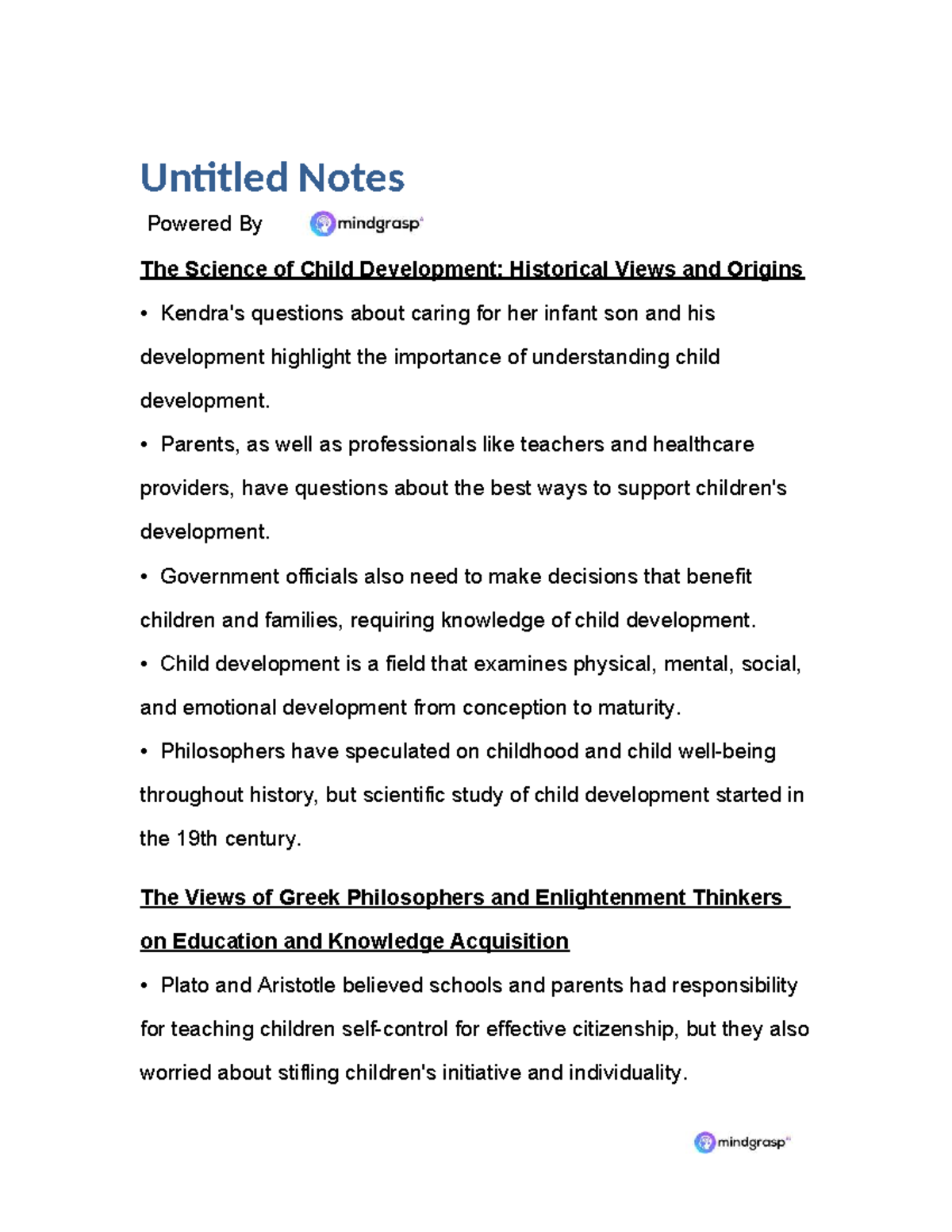 Child Development Science: Historical Perspectives and Theories - Studocu