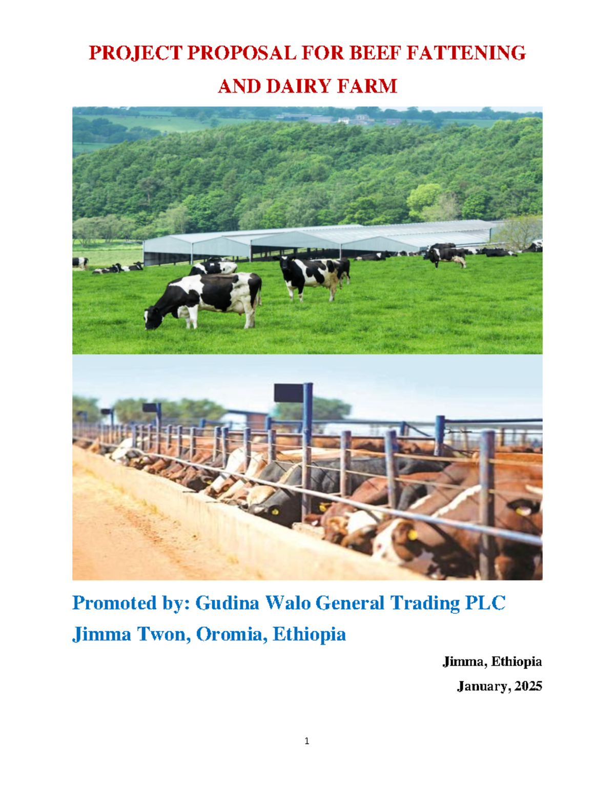 PROJECT PROPOSAL FOR DAIRY FARMING & CATTLE FATTENING (GWT 101) - Studocu