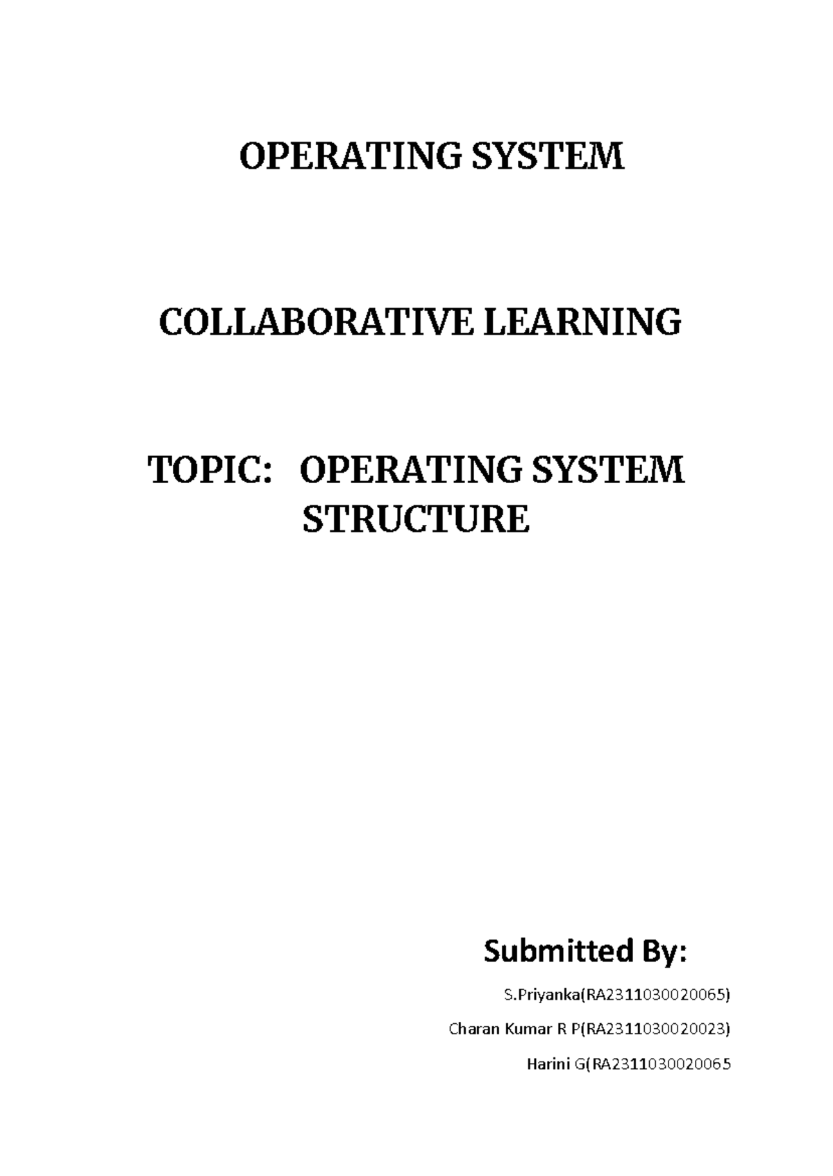 Operating Systems Structures - JFDW5B Overview and Analysis - Studocu