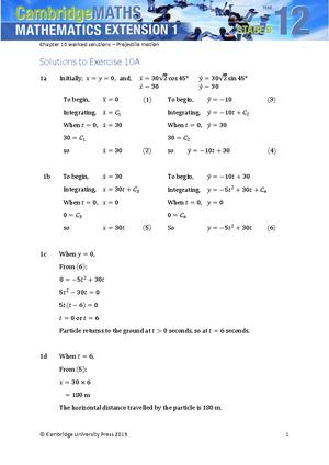 Ext 1 Math - HSC & Trial Practice Questions (2007-2010) - Studocu