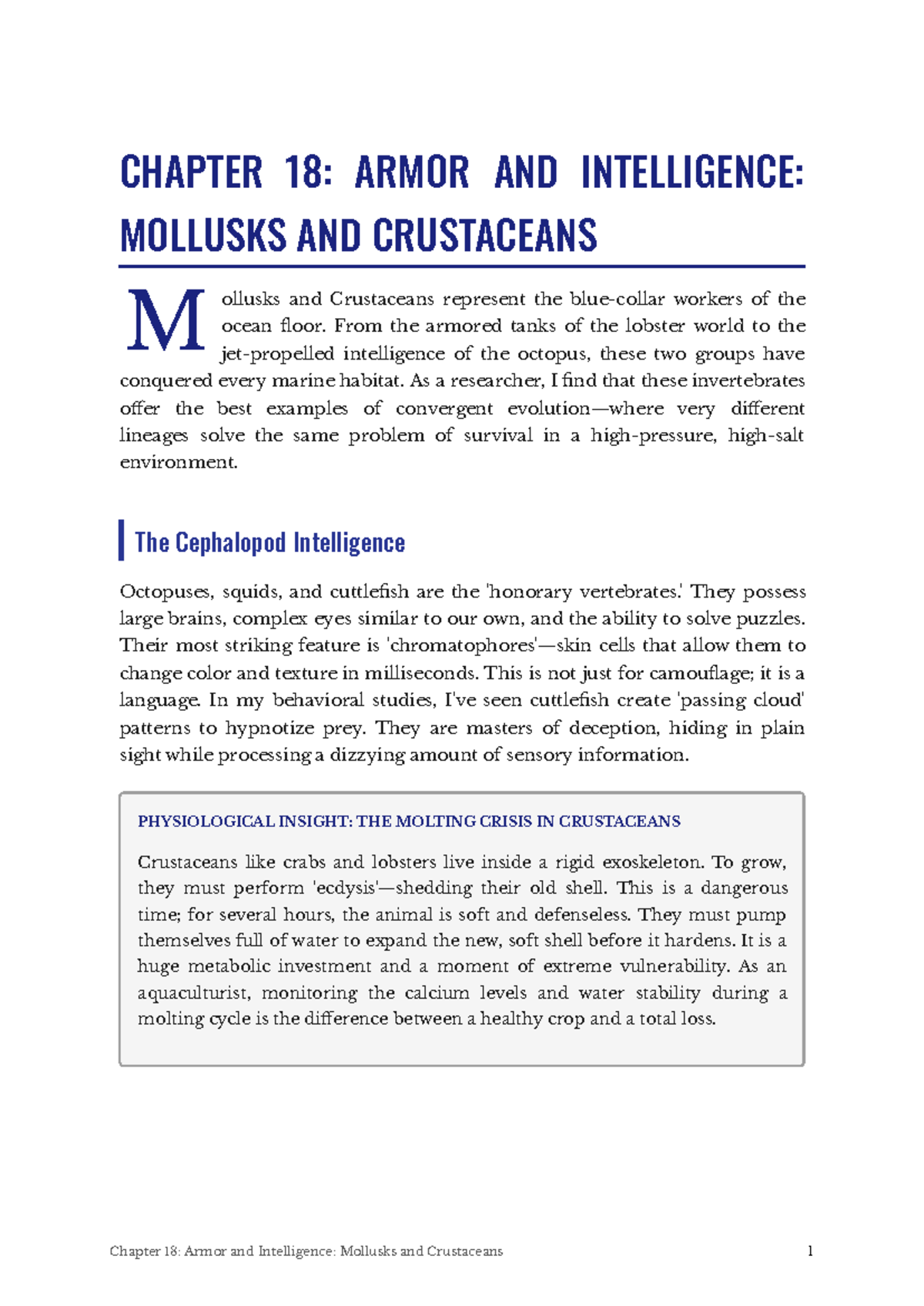 CHAPTER 18: ARMOR & INTELLIGENCE IN MOLLUSKS & CRUSTACEANS - Studocu