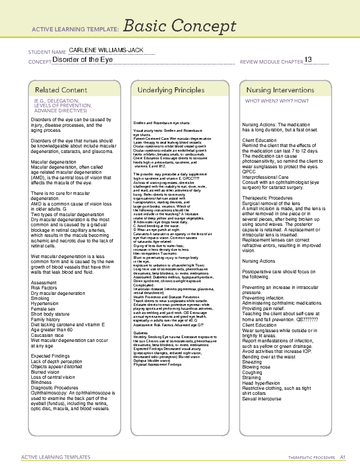 Active Learning Template: Disorder of the Eye - Therapeutic Procedures ...