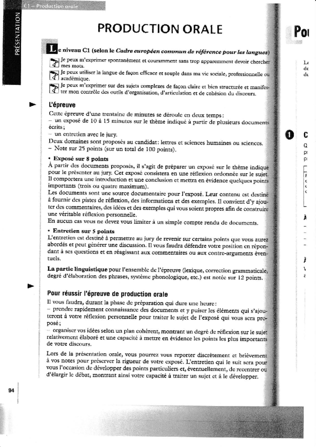 Production Orale CL: Méthodologie et Préparation pour l'Exposé - Studocu
