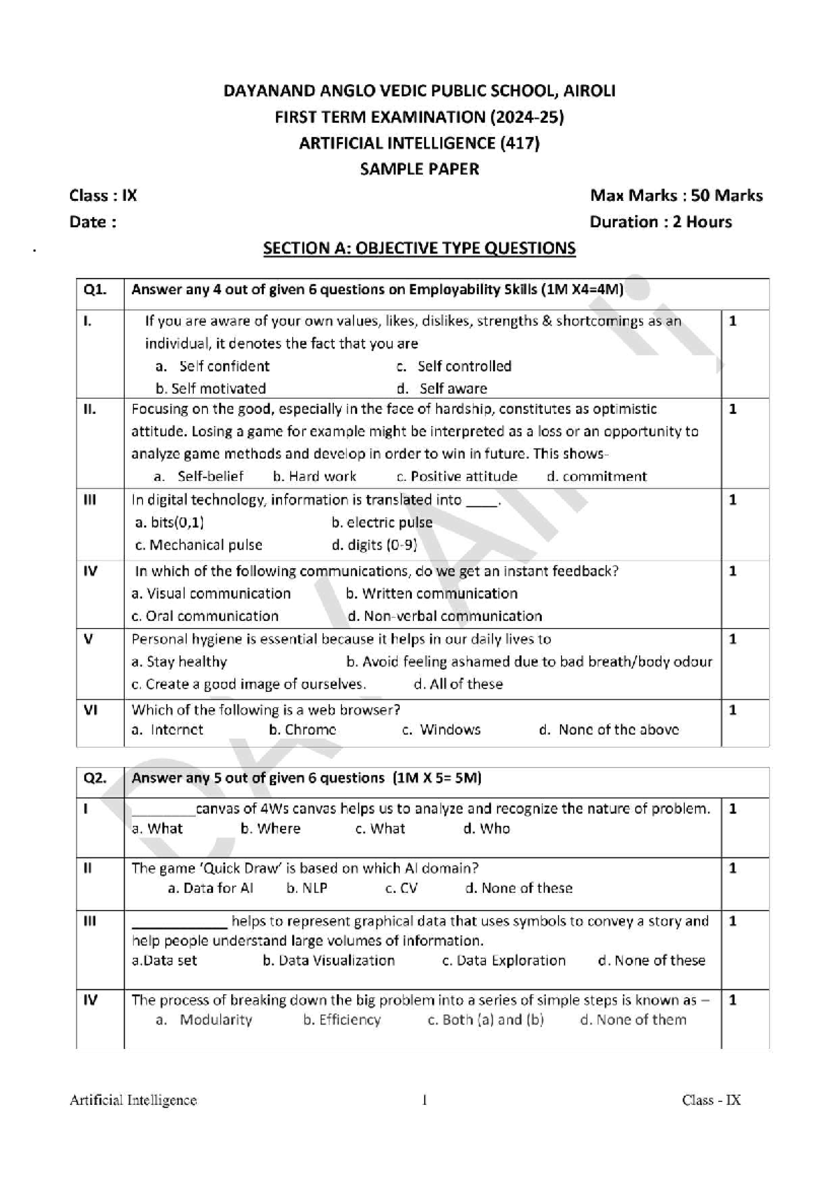 JL3 Std 9- Artificil intelligence Sample Paper Term1 2024-25 compressed ...