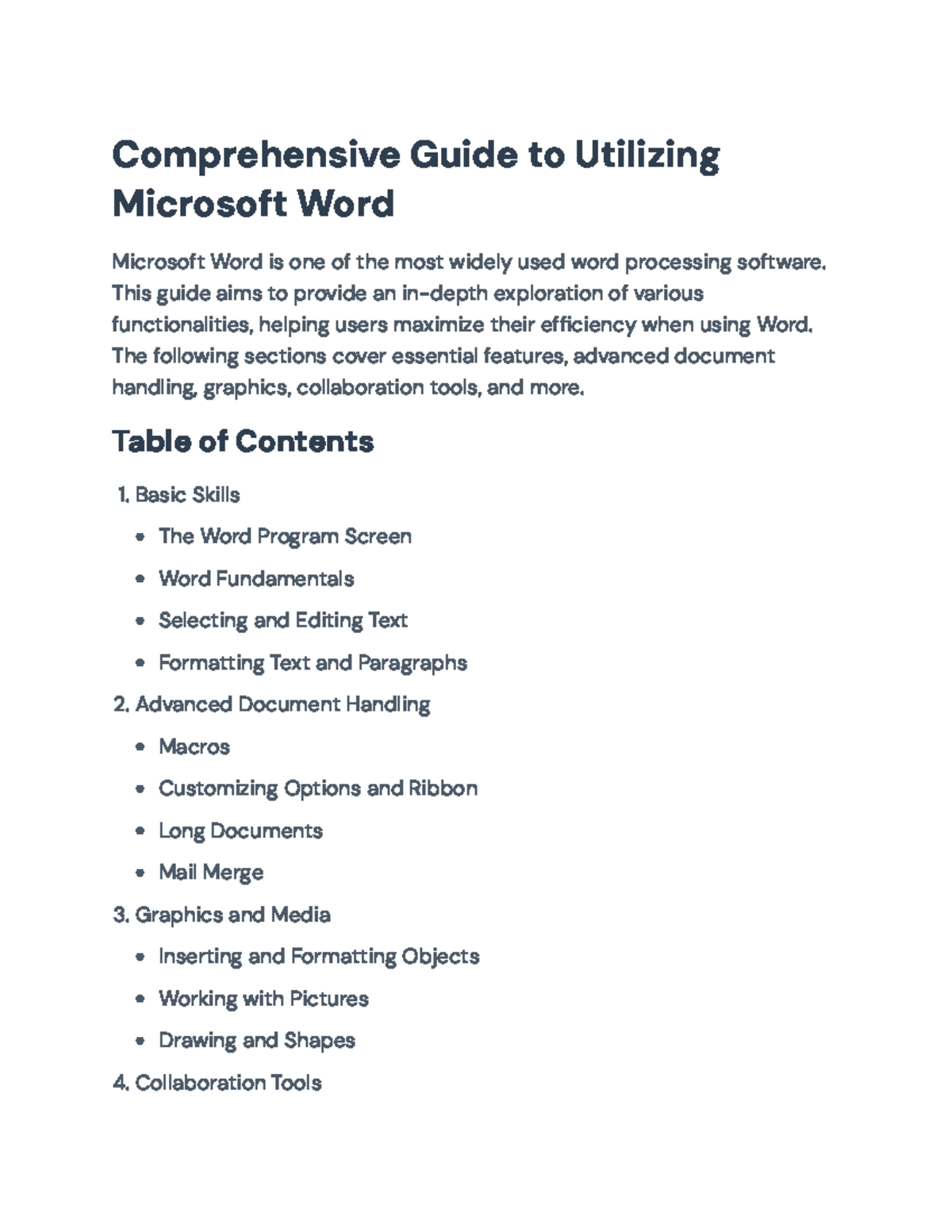Comprehensive Guide to Utilizing Microsoft Word Functions ...