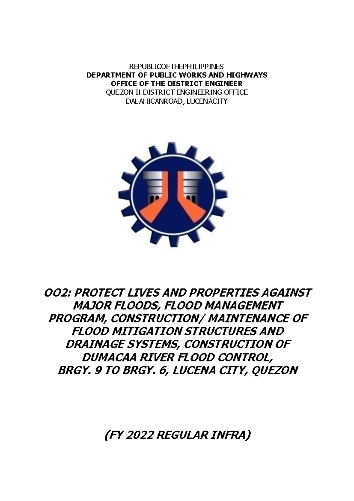 22DJ0154 Construction of Flood Mitigation Structures in Lucena City ...