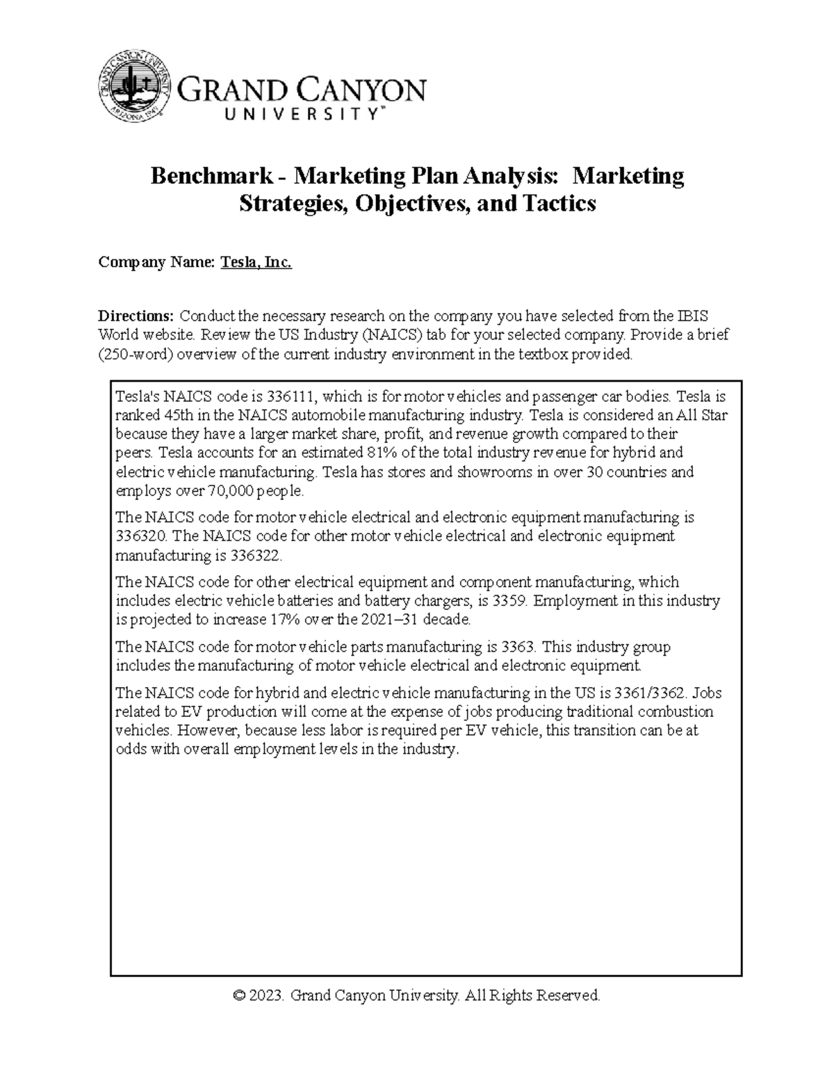 MKT 315 RS T1 Benchmark Marketing Plan Analysis Marketing Strategies ...