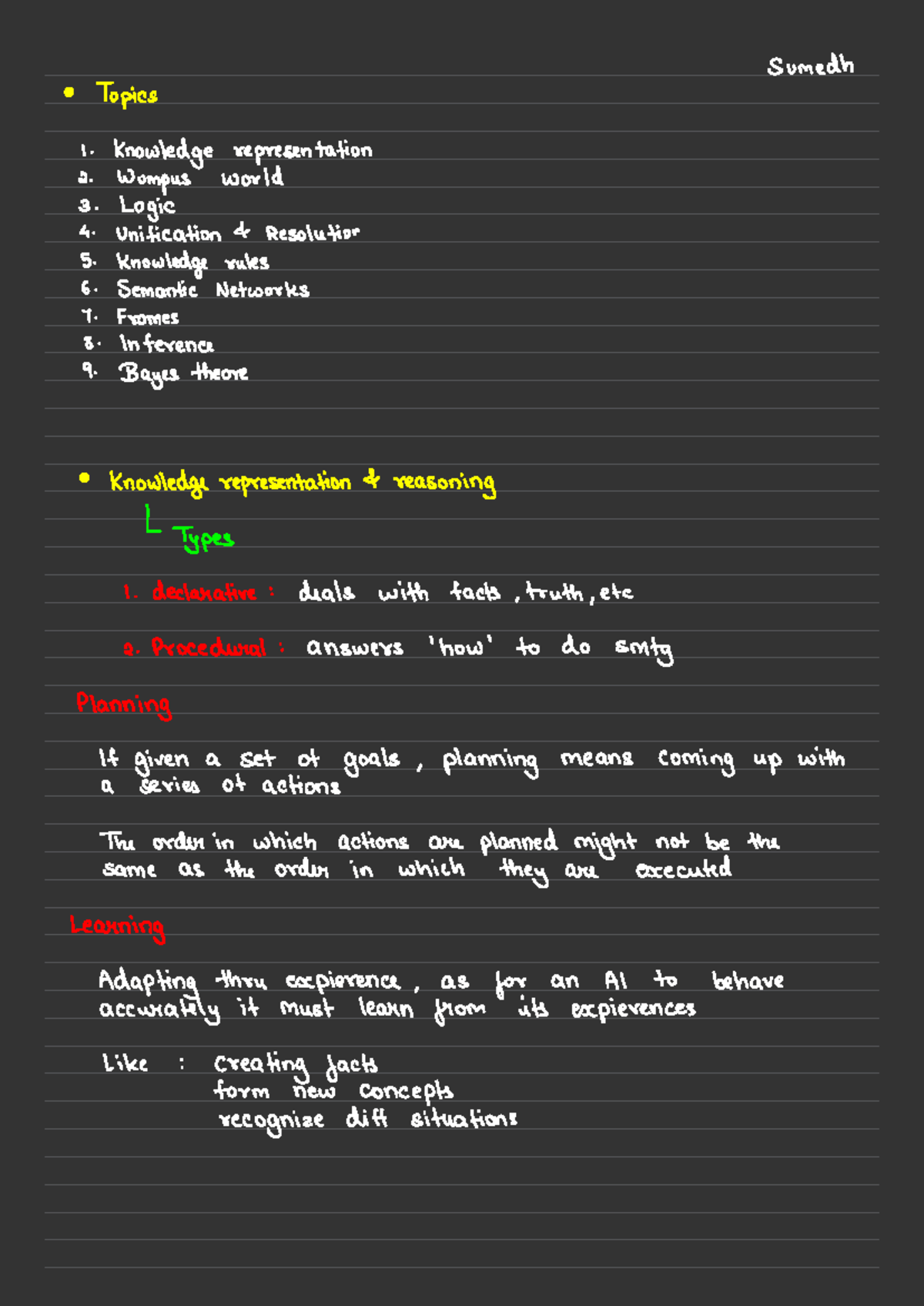 AI Unit 4: Knowledge Representation and Reasoning Notes - Studocu