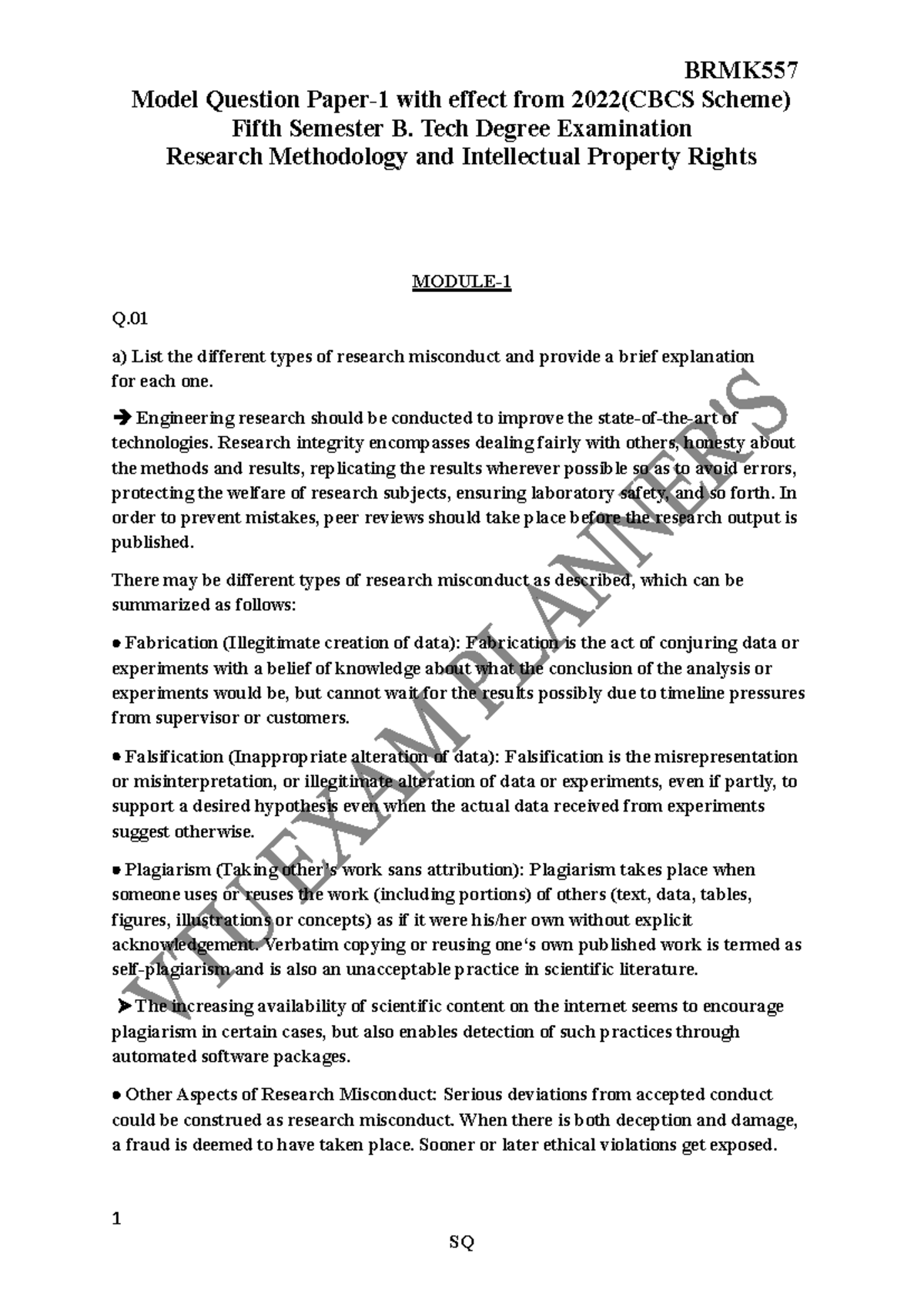 BRMK557 Research Methodology & IPR: Types of Research Misconduct and ...