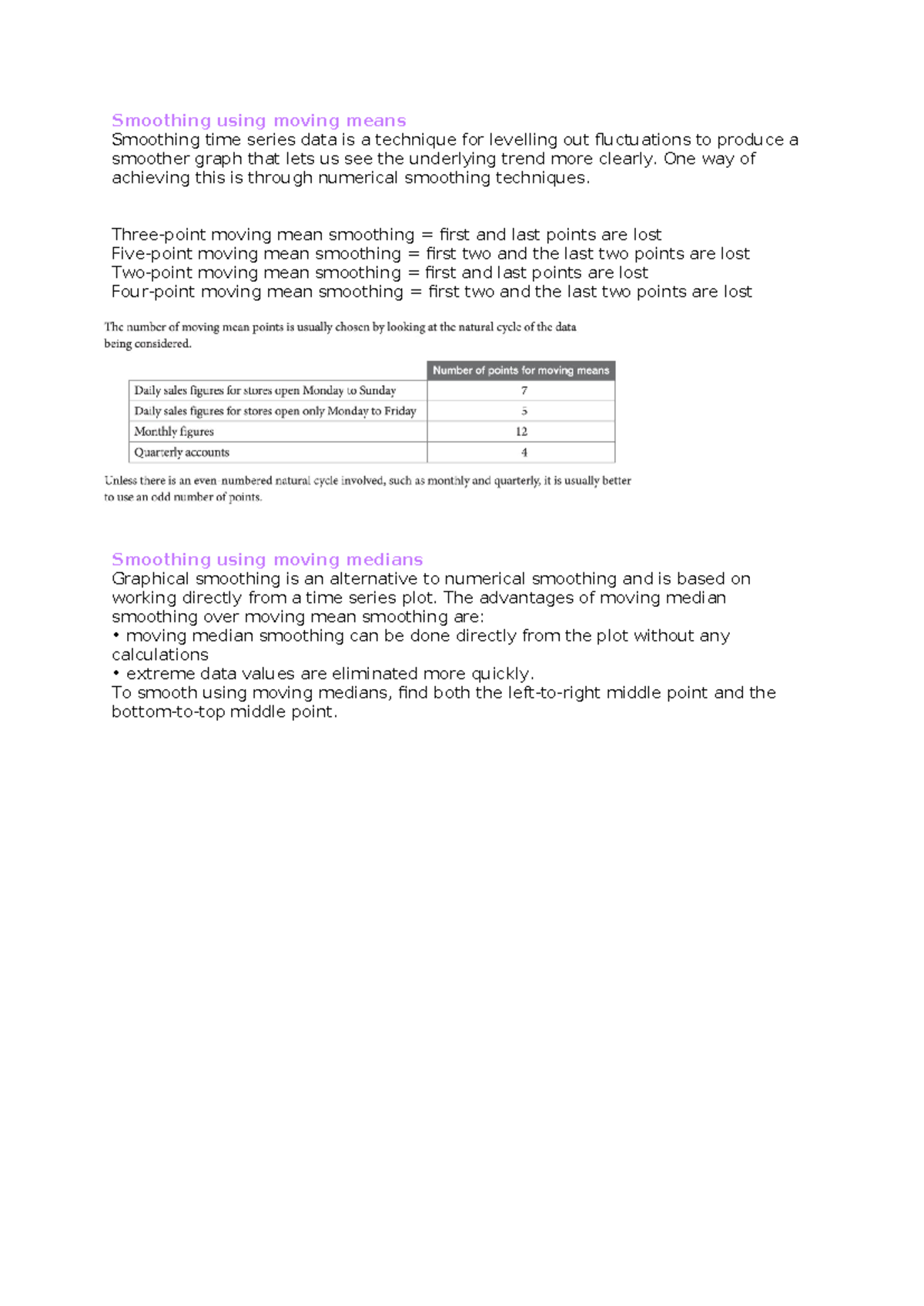 Smoothing Time Series Data: Moving Means Techniques Explained - Studocu