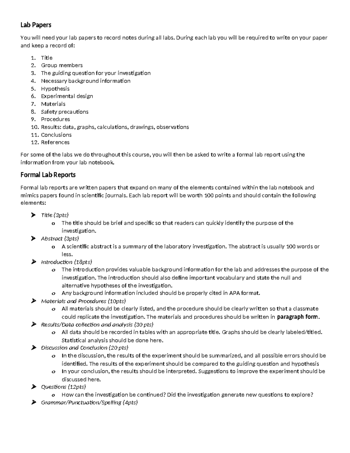 Lab Report Guidelines for Effective Scientific Writing - Studocu