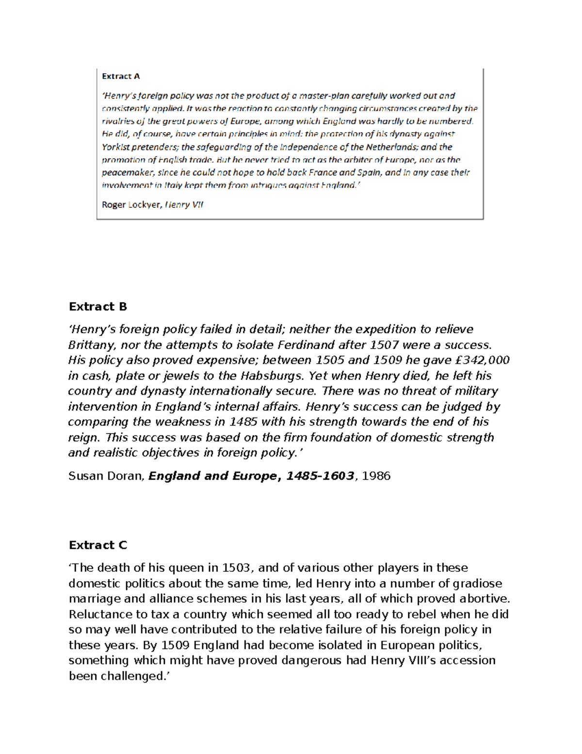 Exam Paper HVII: Interpretations of Foreign Policy Success and Failure ...
