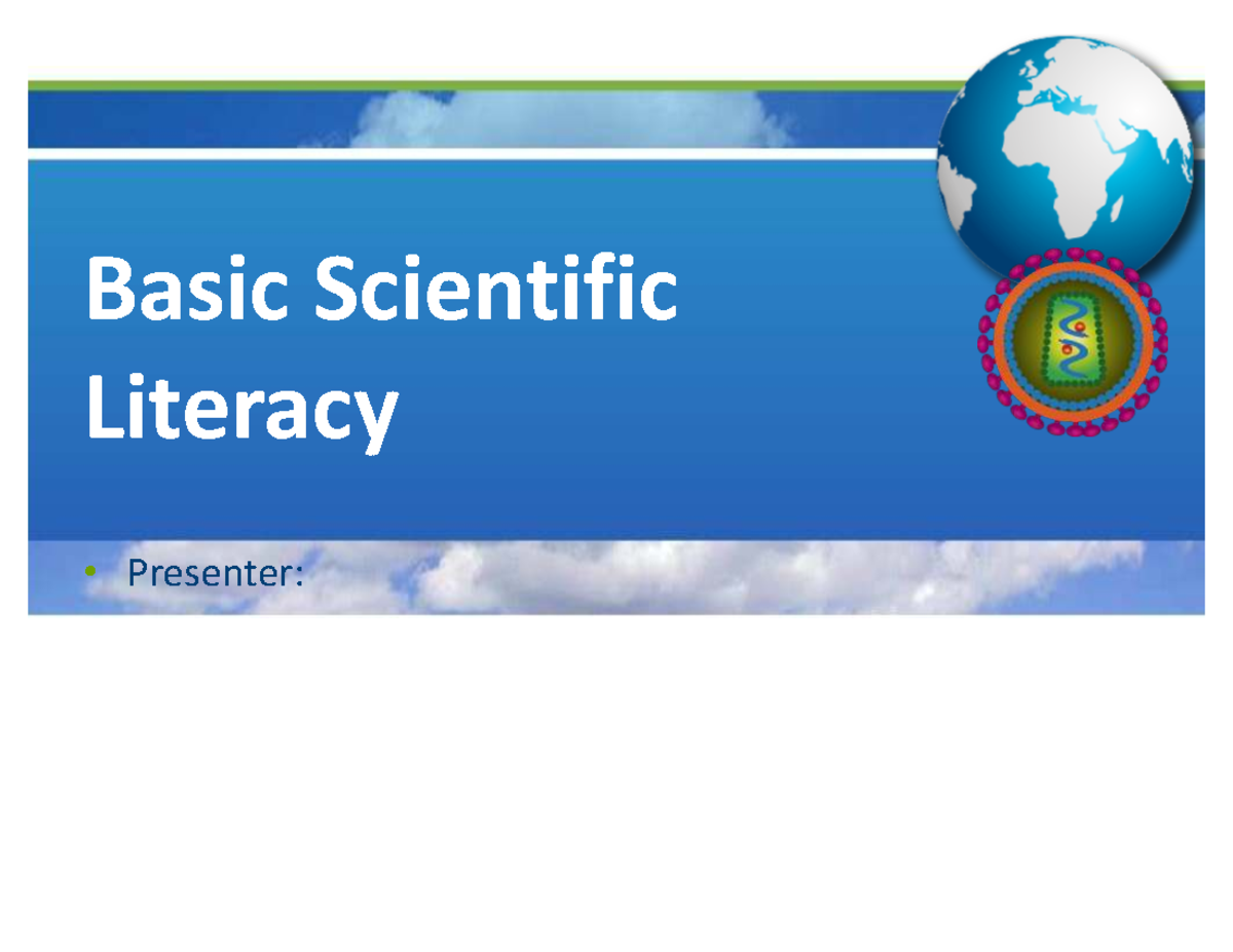 BSL 081614 Final: Understanding Basic Scientific Literacy - Studocu