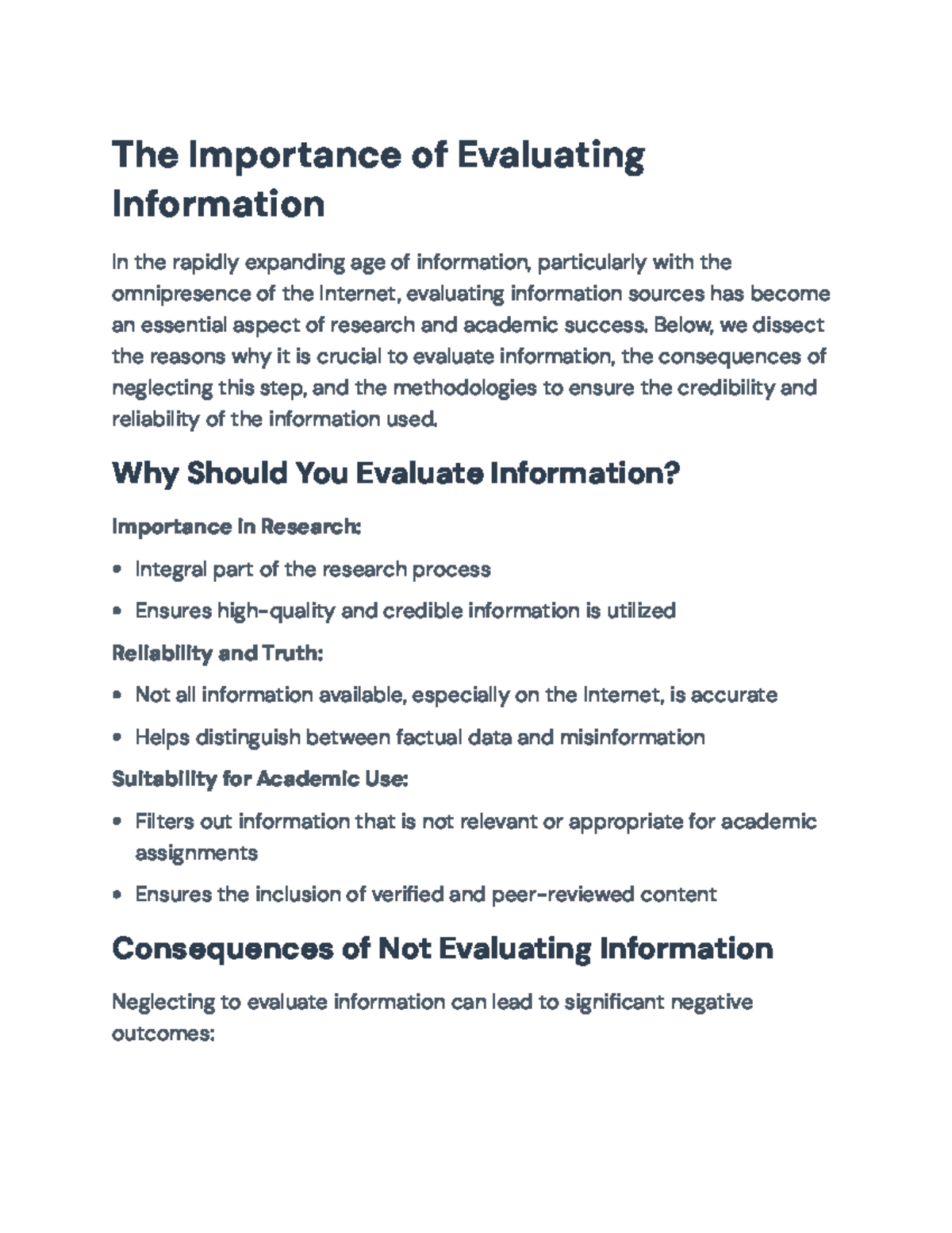Evaluating Information Sources: A Critical Research Skill Guide - The ...