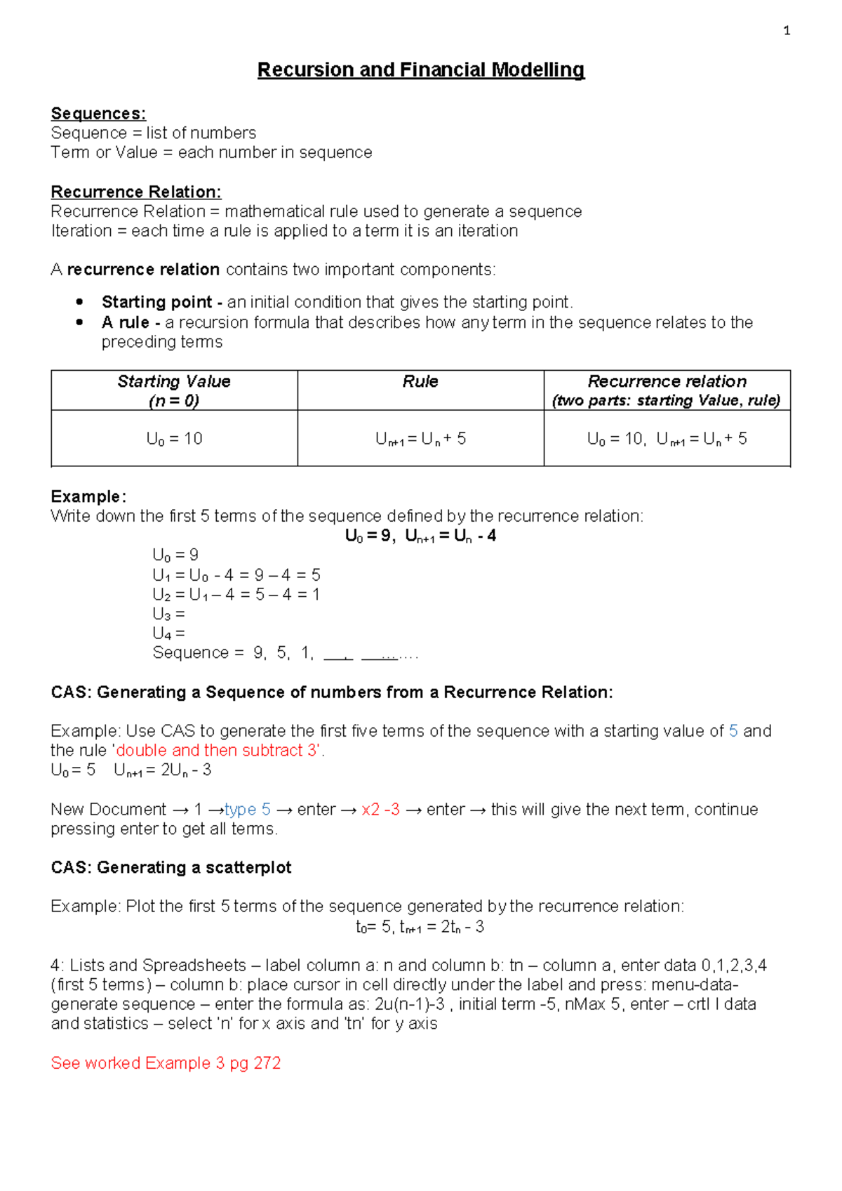 2025 Student notes Recursion and Financial Modelling JAS - Recursion ...