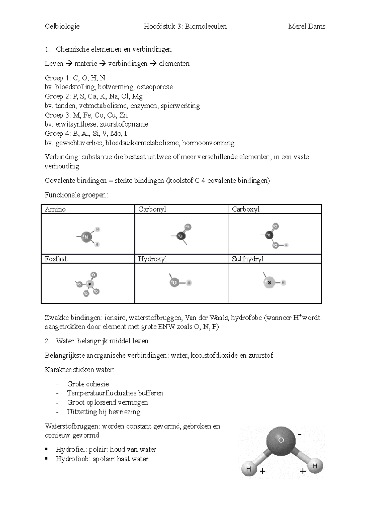 Hoofdstuk 3 - Chemische elementen en verbindingen Leven materie ...
