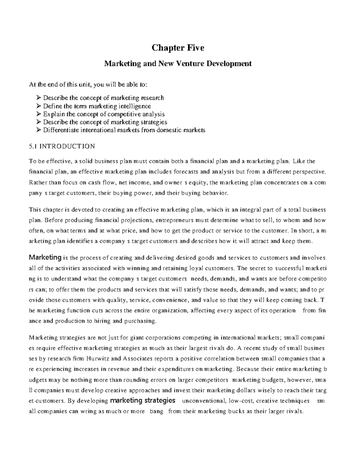 Chapter 5: Marketing Strategies & New Venture Development - Studocu