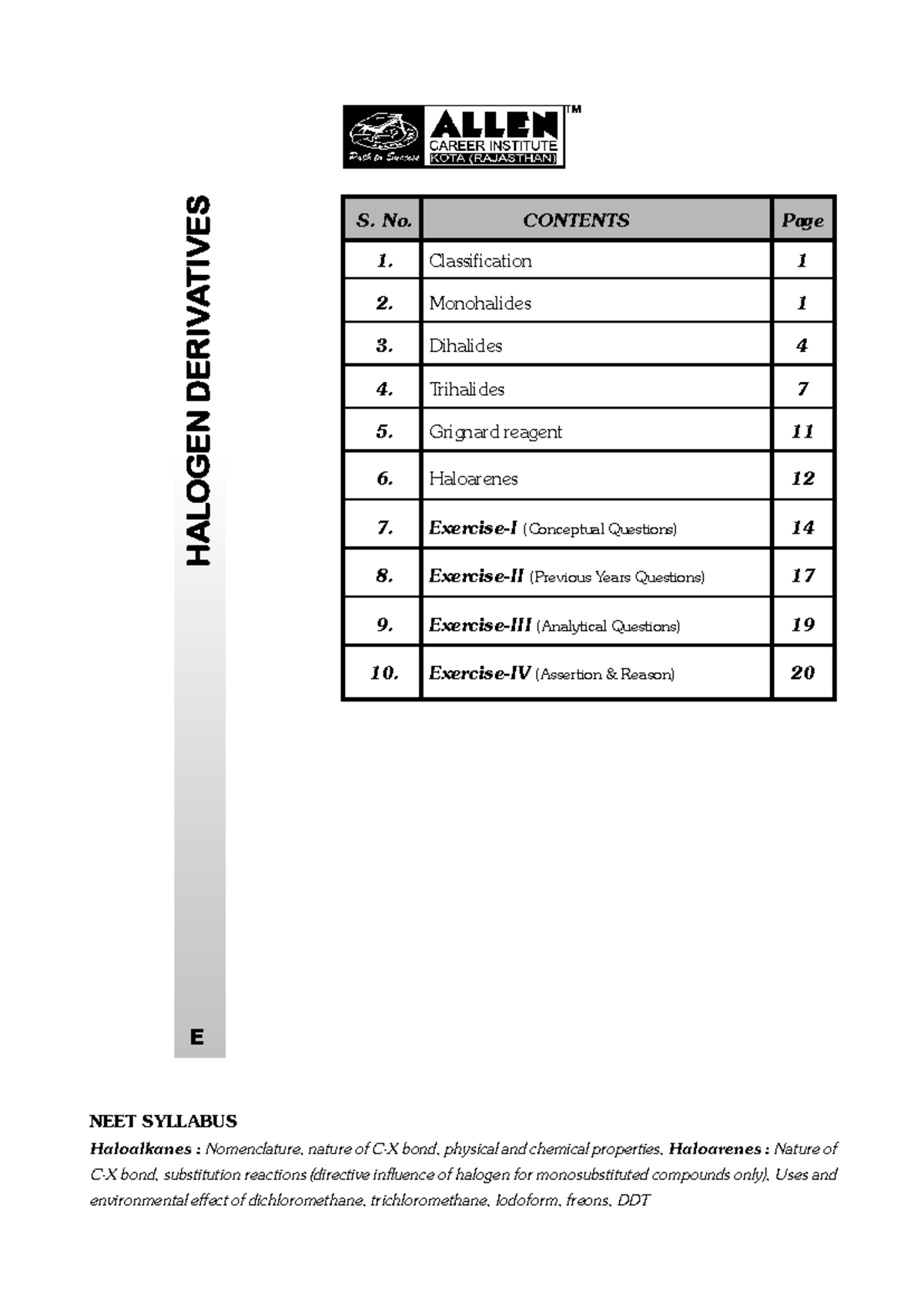 Halogen Derivatives: Comprehensive Study Notes for NEET (Chemistry ...