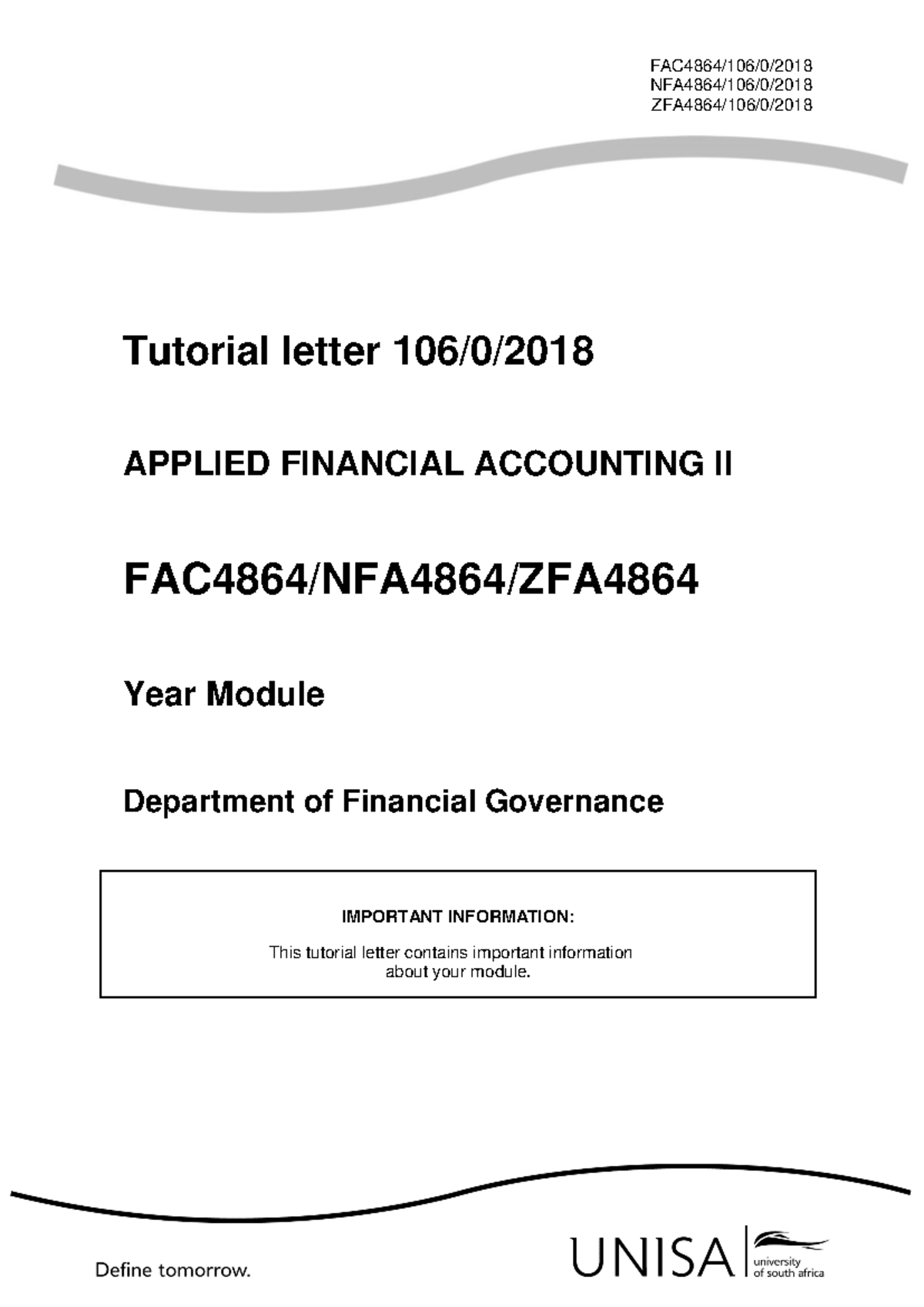 Tutorial Letter: APPLIED FINANCIAL ACCOUNTING II - Case Studies & Key ...