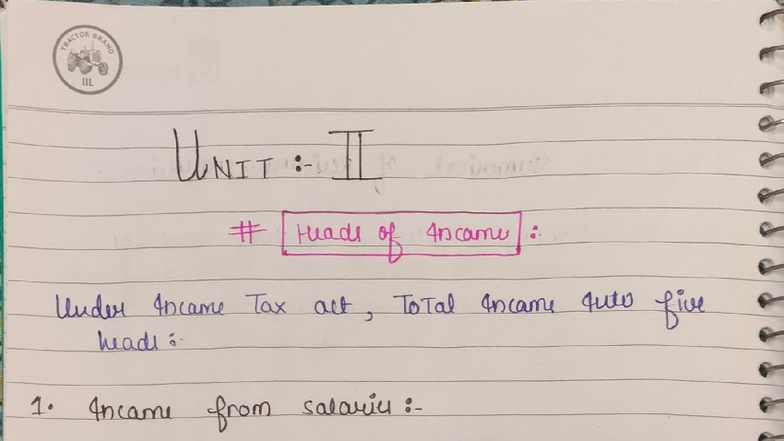 TRACTOR BRAND IIL UNIT I: Overview of Income Tax and Taxation Policies ...