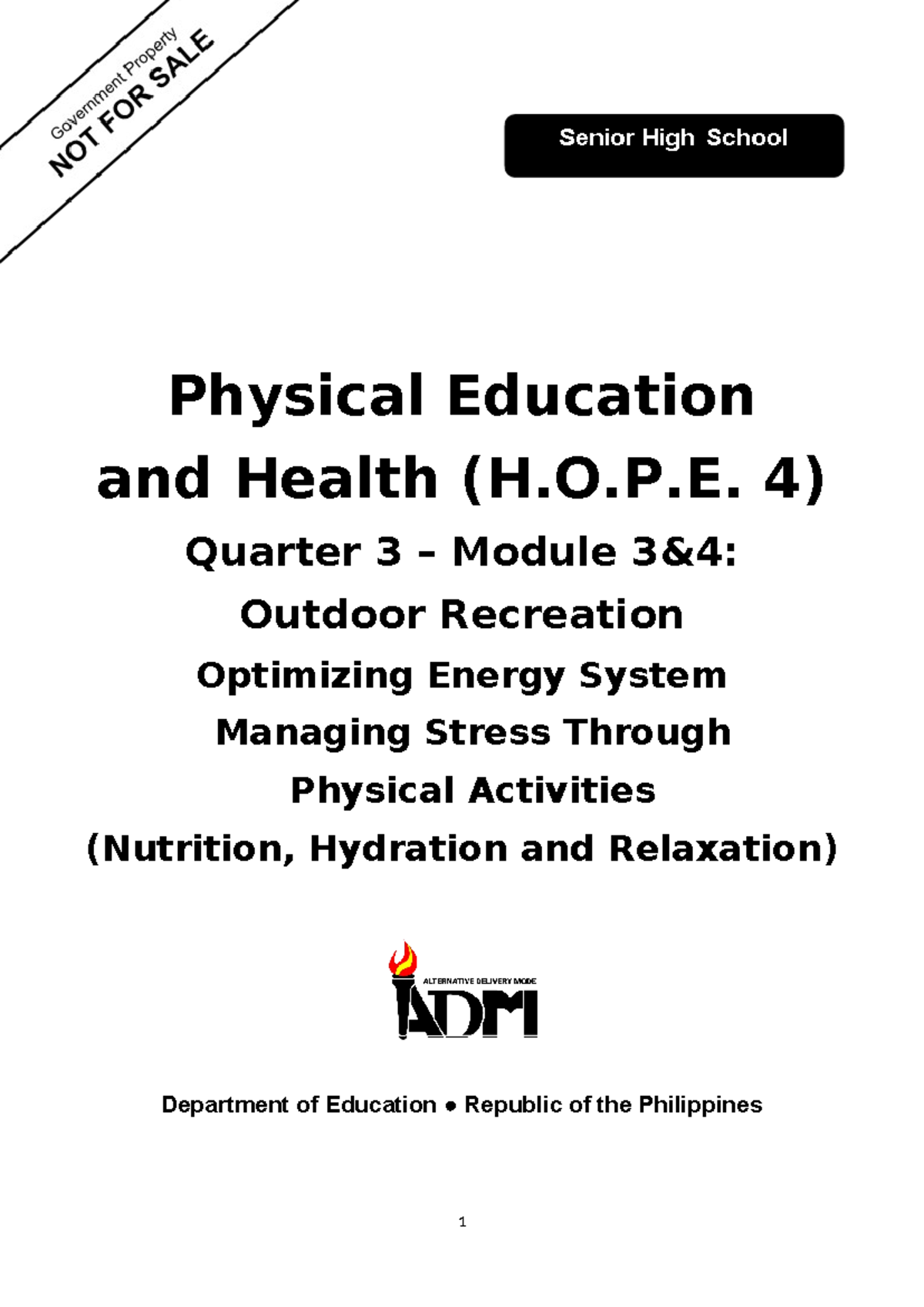 2sem PE and Health 12 Module 34 2 - Physical Education and Health (H.O ...