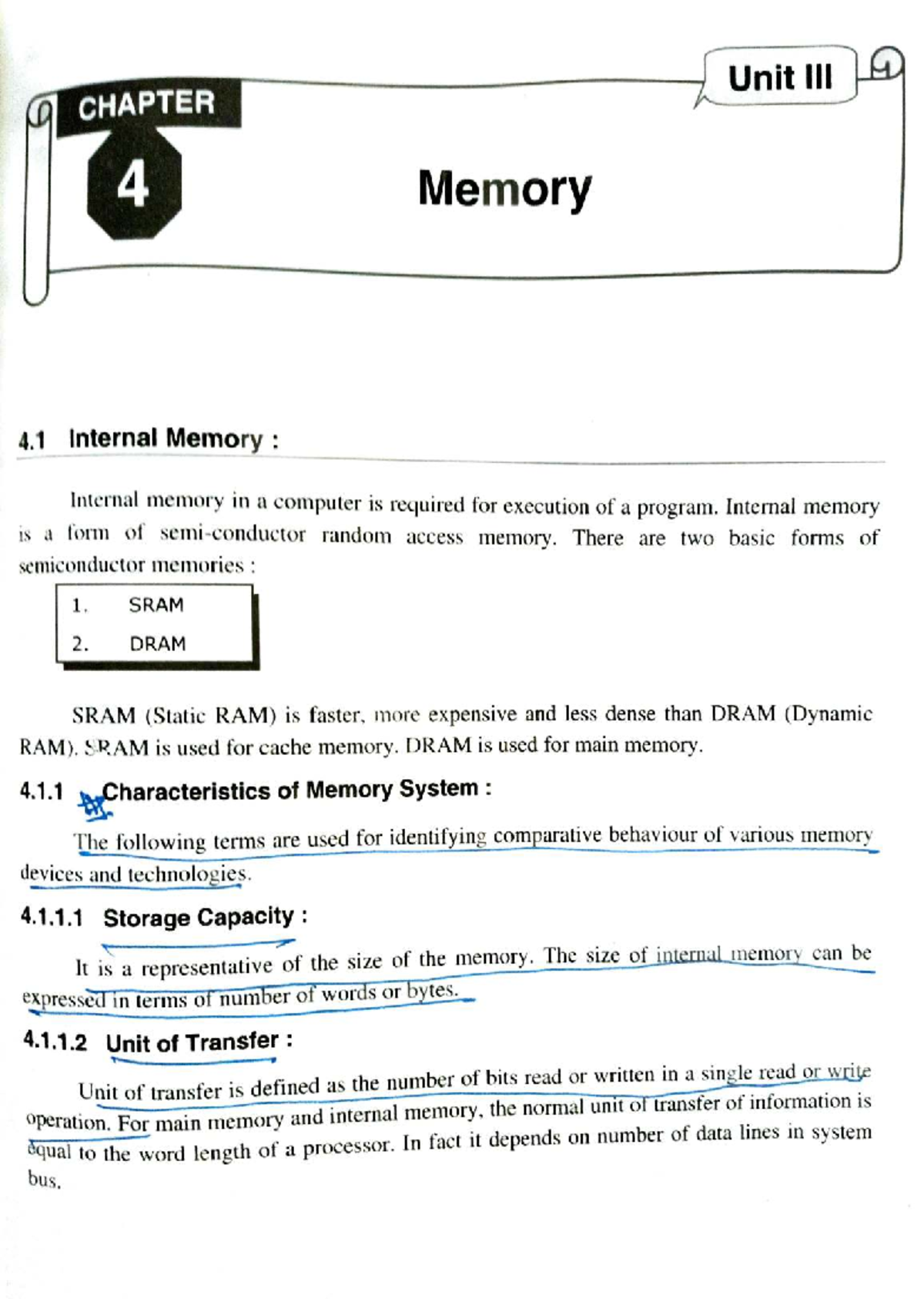 Computer Architecture (UPTU) Memory Unit 0 - Chapter 4: Internal Memory ...