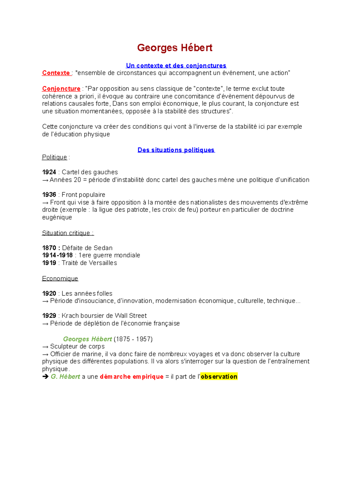 G. Hébert et la Méthode Naturelle : Éducation Physique et Contexte ...