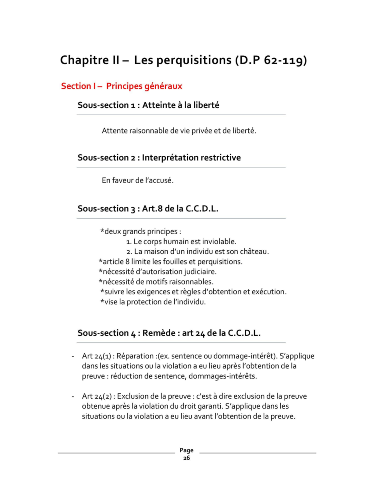 Notes de cours - perquisition - Studocu