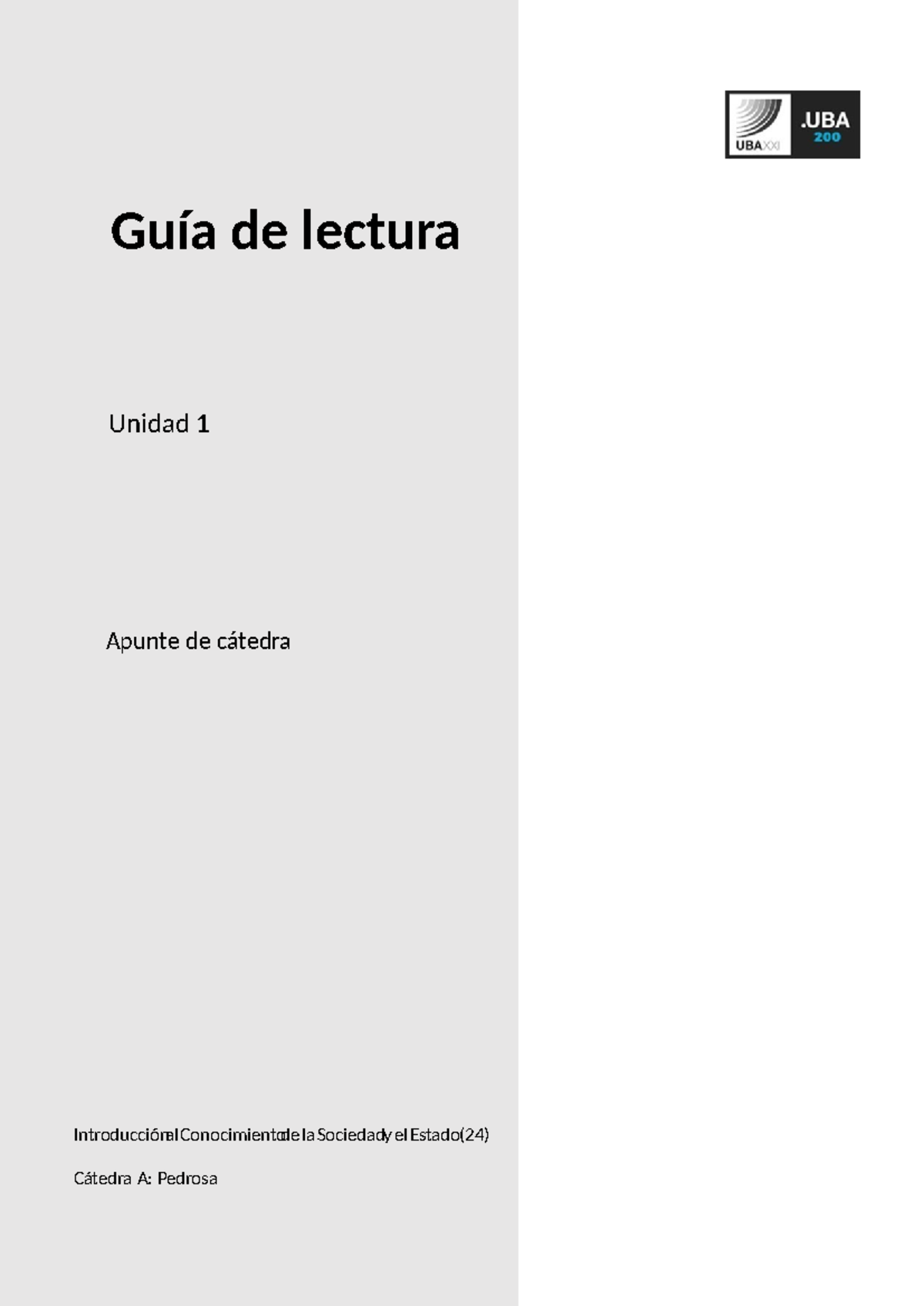 U1. Guía de lectura Herramientas - Guía de lectura Unidad 1 Apunte de ...