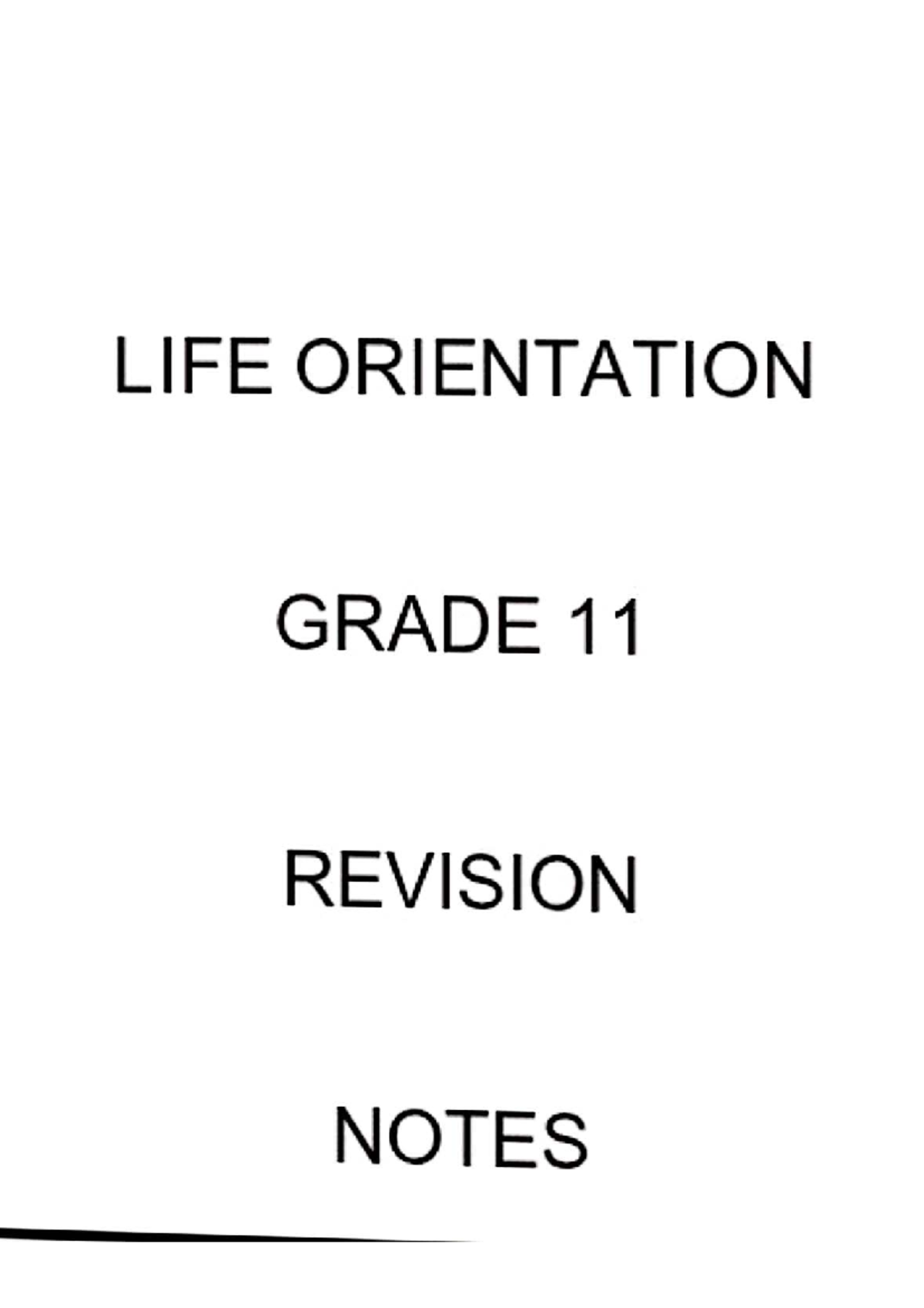Life Orientation Gr. 11: Revision Notes for Term 1 & 2 Topics - Studocu