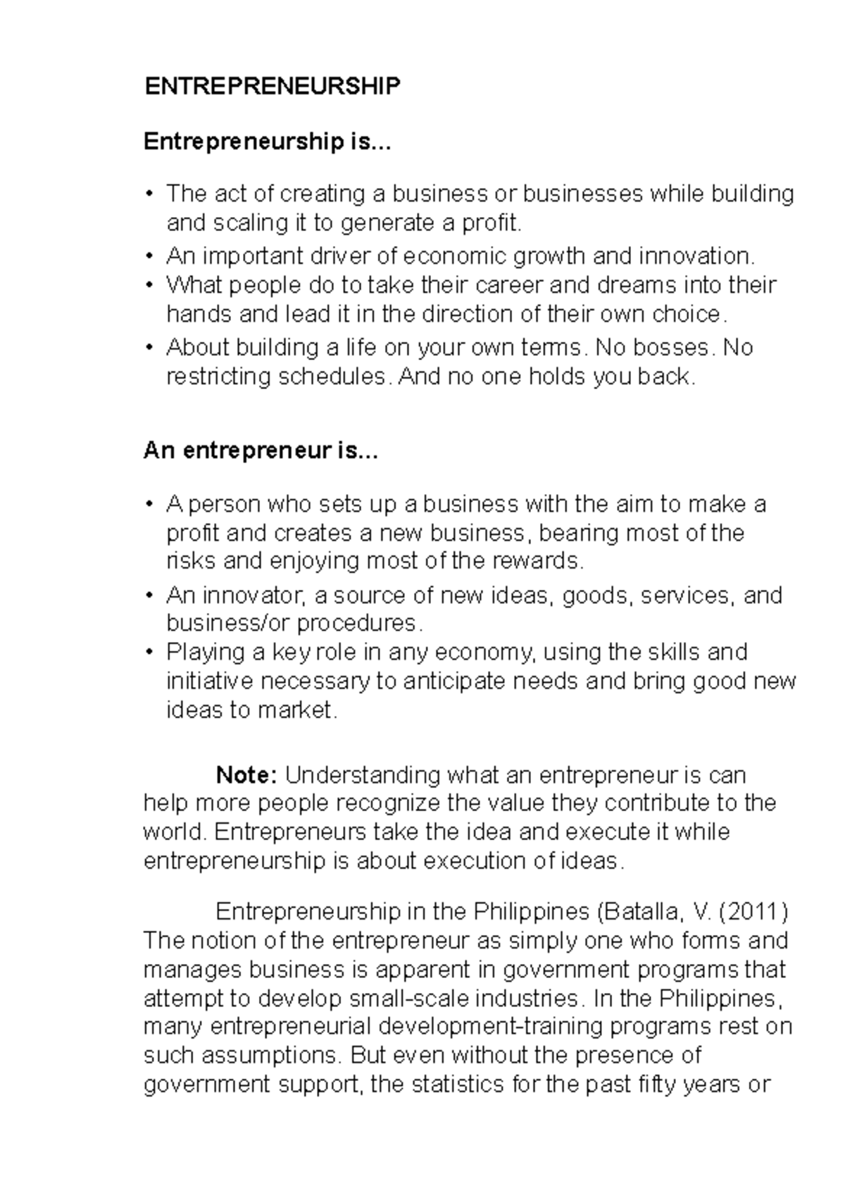 Entrepreneurship Insights and Competencies Lesson 5.8 - Studocu