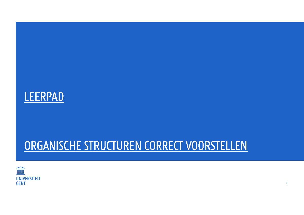 Hoofdstuk I leerpad structuurformules - Organische chemie ...