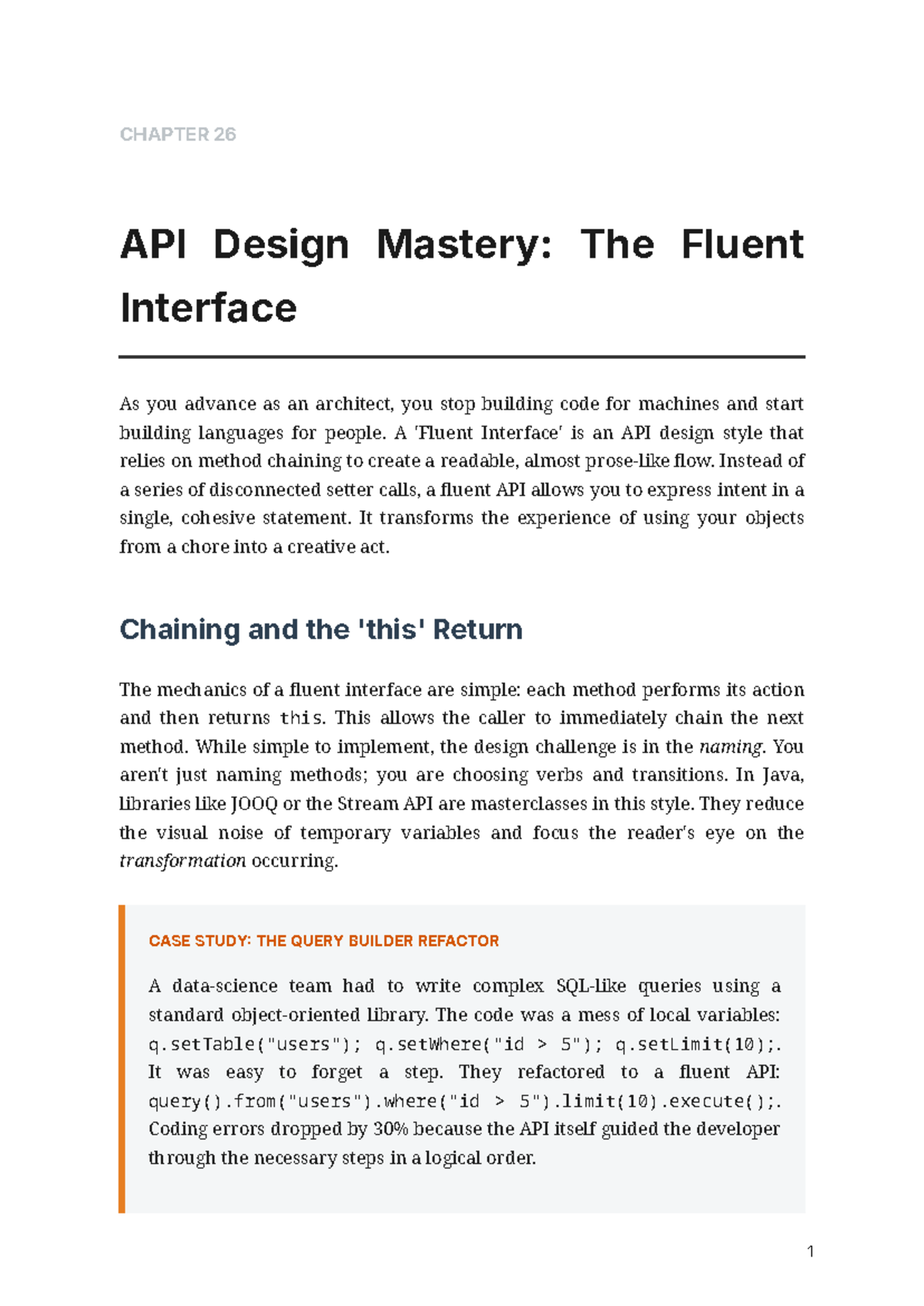 OOP CH26: Mastering API Design with Fluent Interface - Studocu