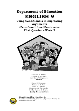 Q4 G9 M1 edited - ENGLISH 9 - English Quarter 4 – Module 1: Judge the ...