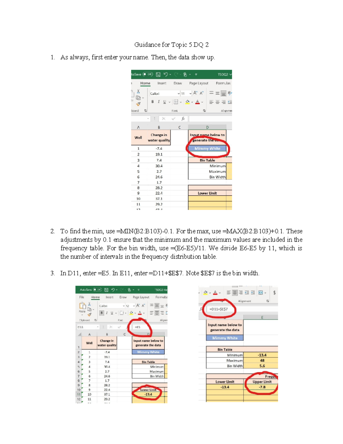 Guidance for Topic 5 DQ 2: Histogram Creation and Frequency Tables - Studocu