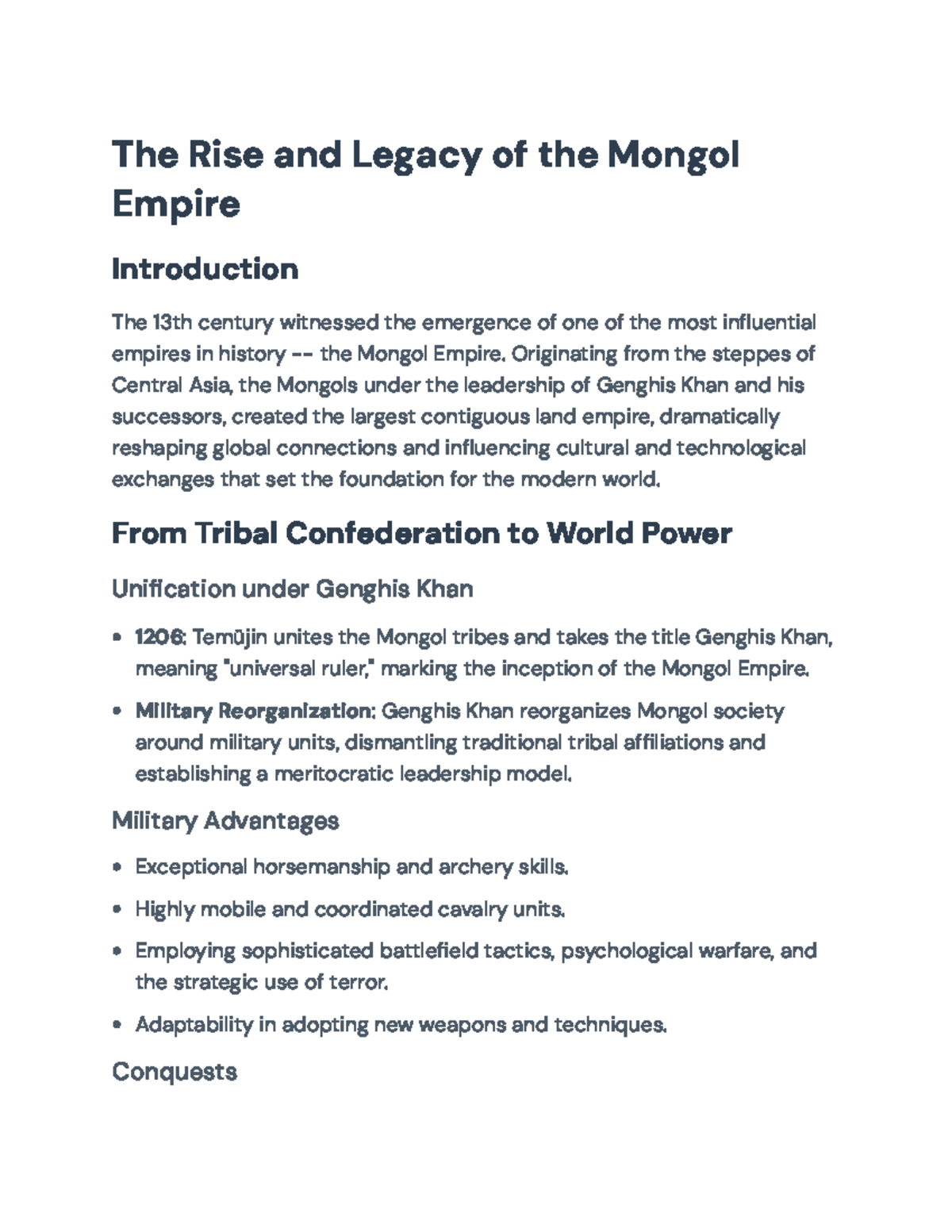 The Rise and Legacy of the Mongol Empire: History and Impact - The Rise ...