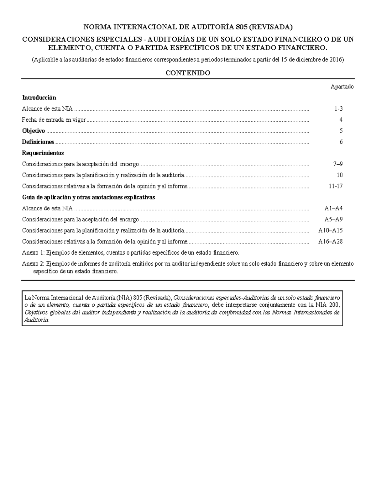 NIAS 2022 - UMG 805 - Especial Considerations for Single Financial ...