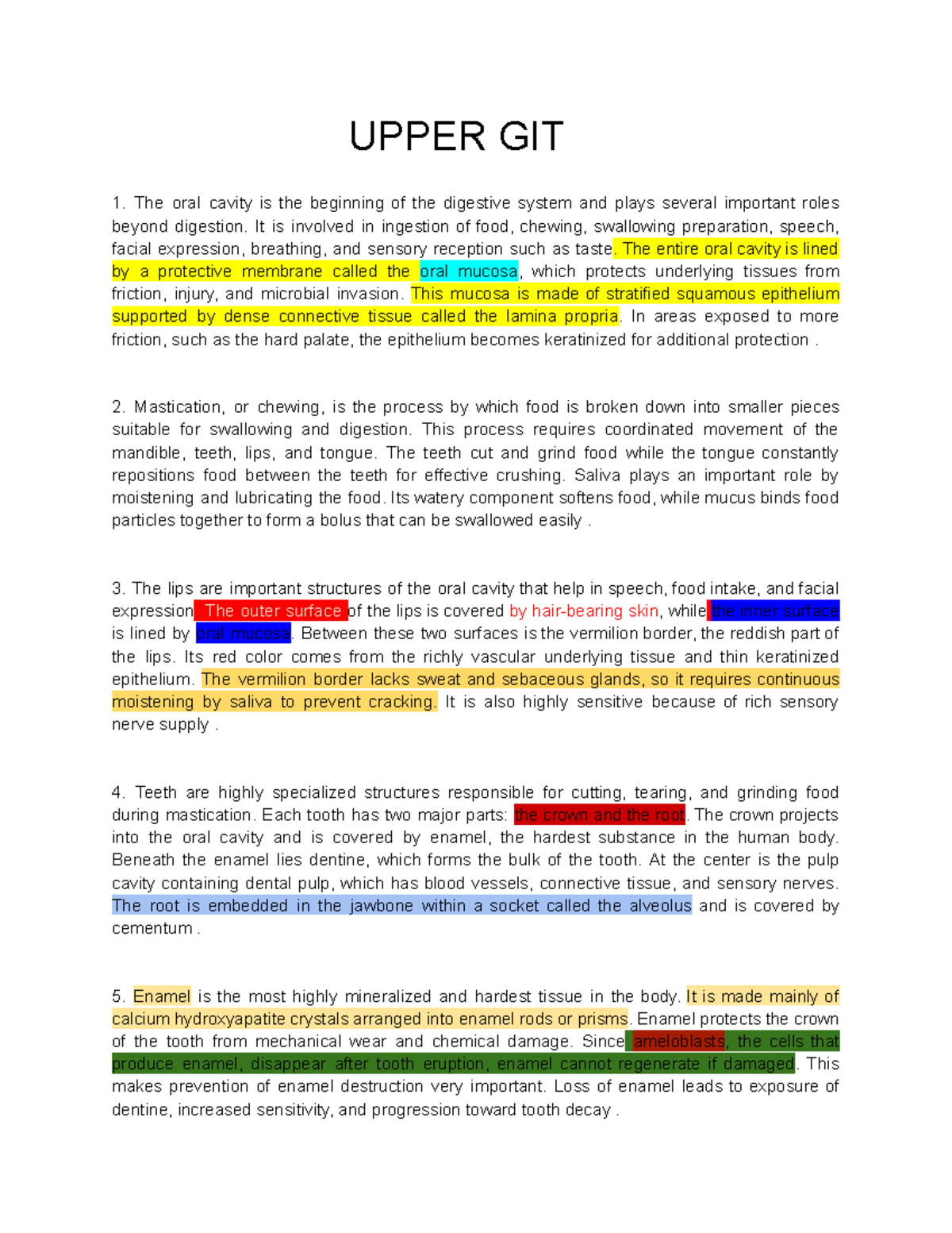 GIT Histology Overview: Structure and Function of Upper and Lower Tract ...