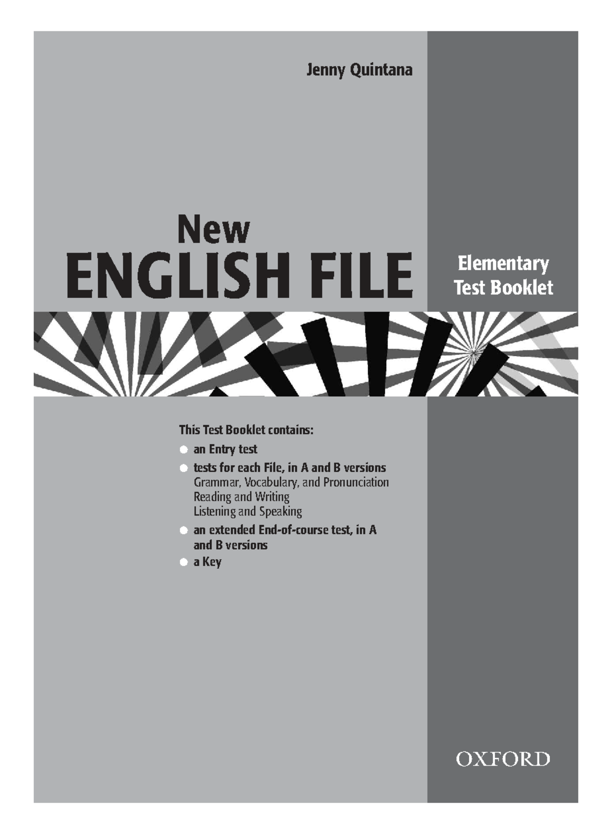 New ENGLISH FILE Elementary Test Booklet (Entry, A & B Versions) - Studocu