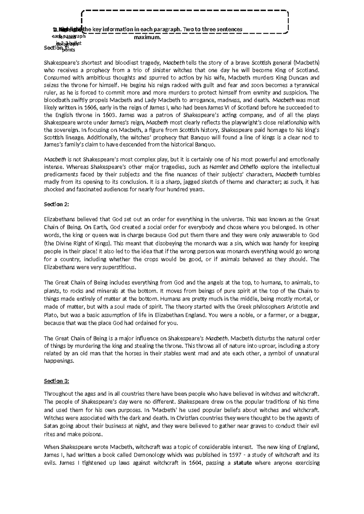 Macbeth: Social and Historical Context Analysis (ENG 101) - Studocu