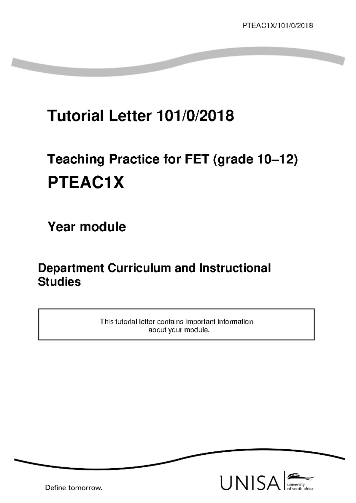 B.Ed (FET) Curriculum - Bachelor of Education (Senior and Further ...
