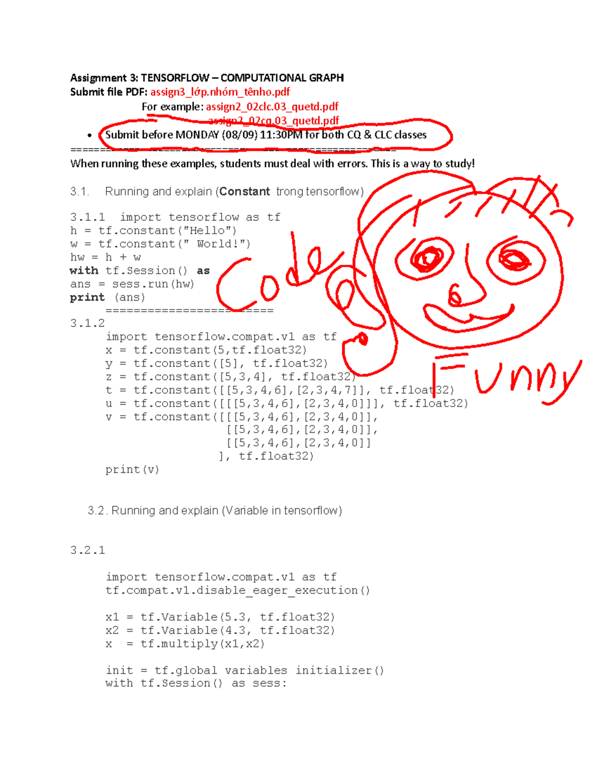 Assignment 3: Deep Learning Intro with TensorFlow Concepts - Studocu