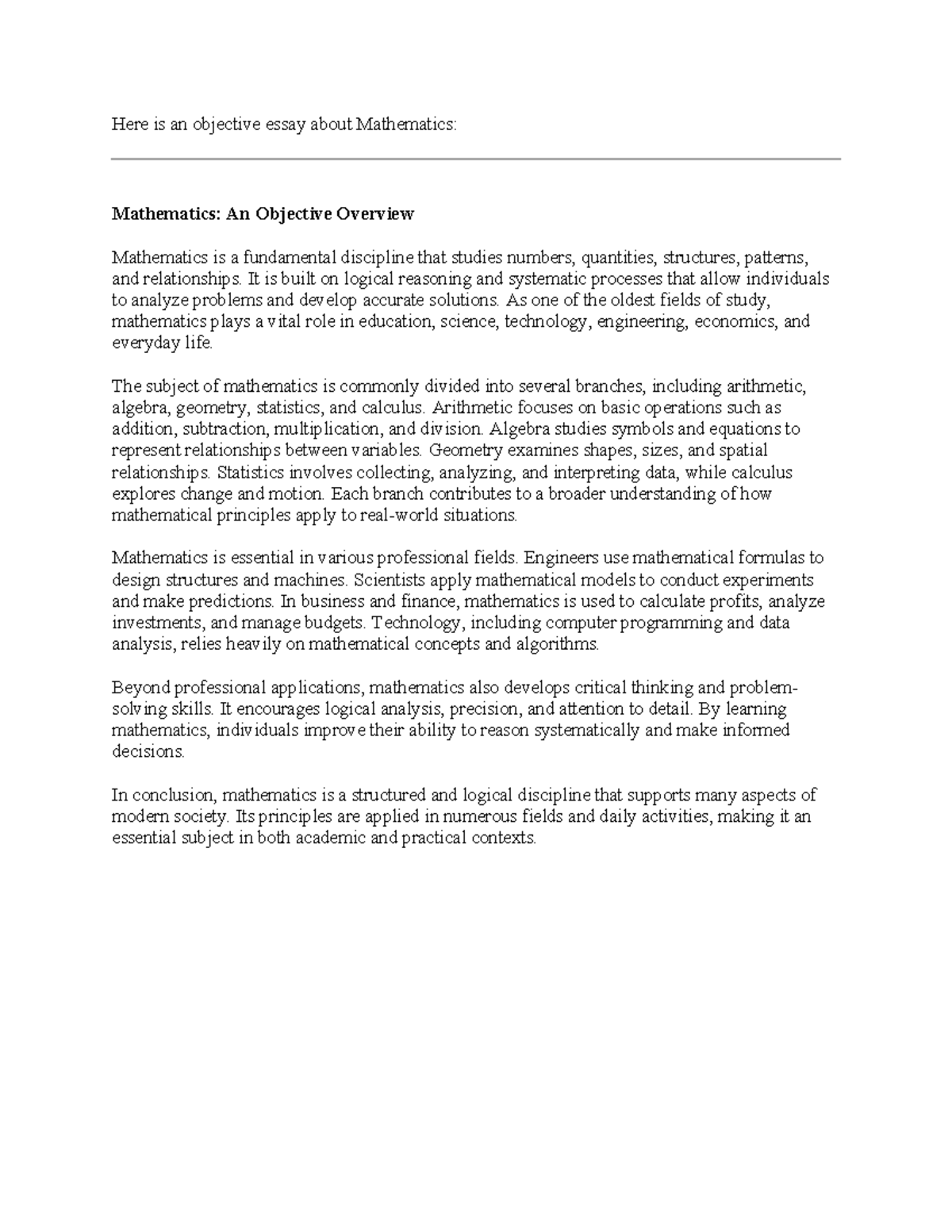 MATH 101: Objective Overview of Mathematics and Its Applications - Studocu