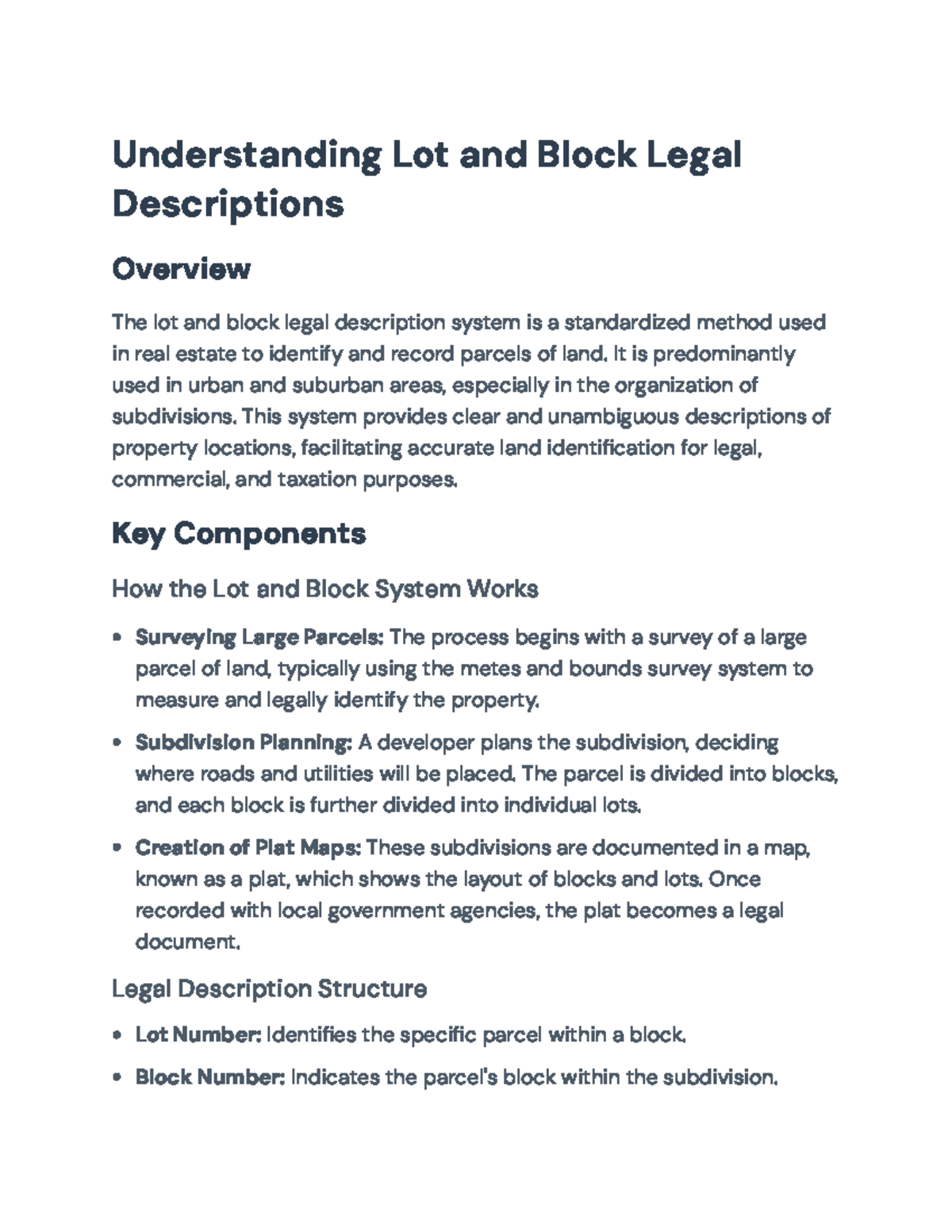 Understanding Lot and Block Legal Descriptions in Real Estate - Understanding Lot and Block ...