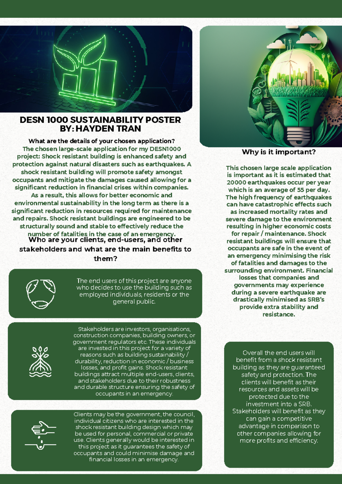 Hayden Tran DESN1000 Sustainability Poster Shock Resistant Building PDF ...