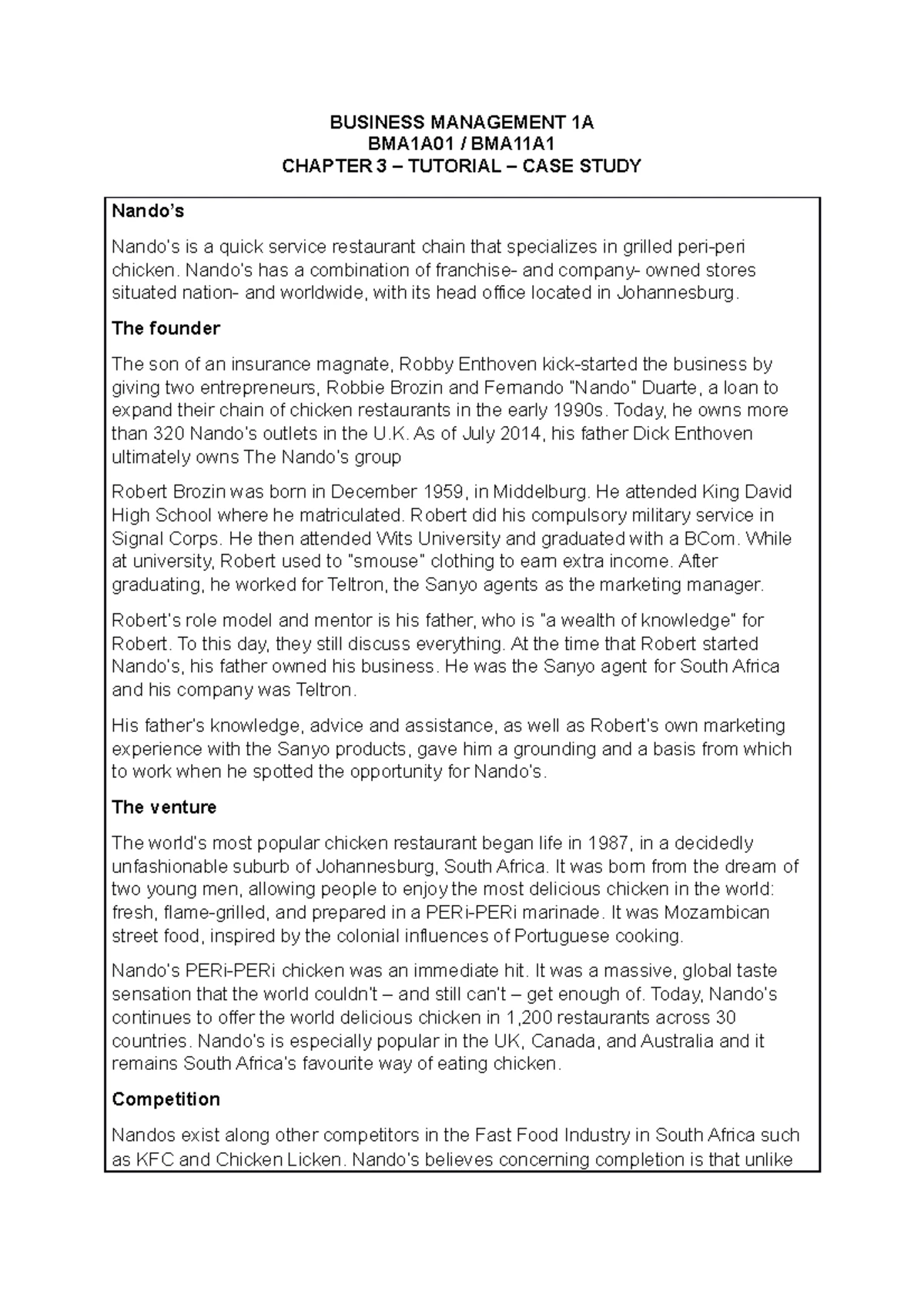 Chapter 2 - Case Study-Mr Price - INTRODUCTION Read the case study ...