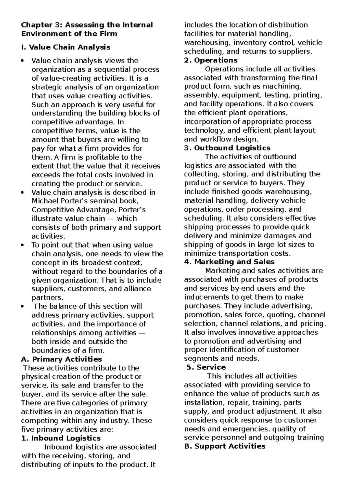 SM3 - Strategic Management: Chapter 3 - Internal Environment Analysis - Studocu